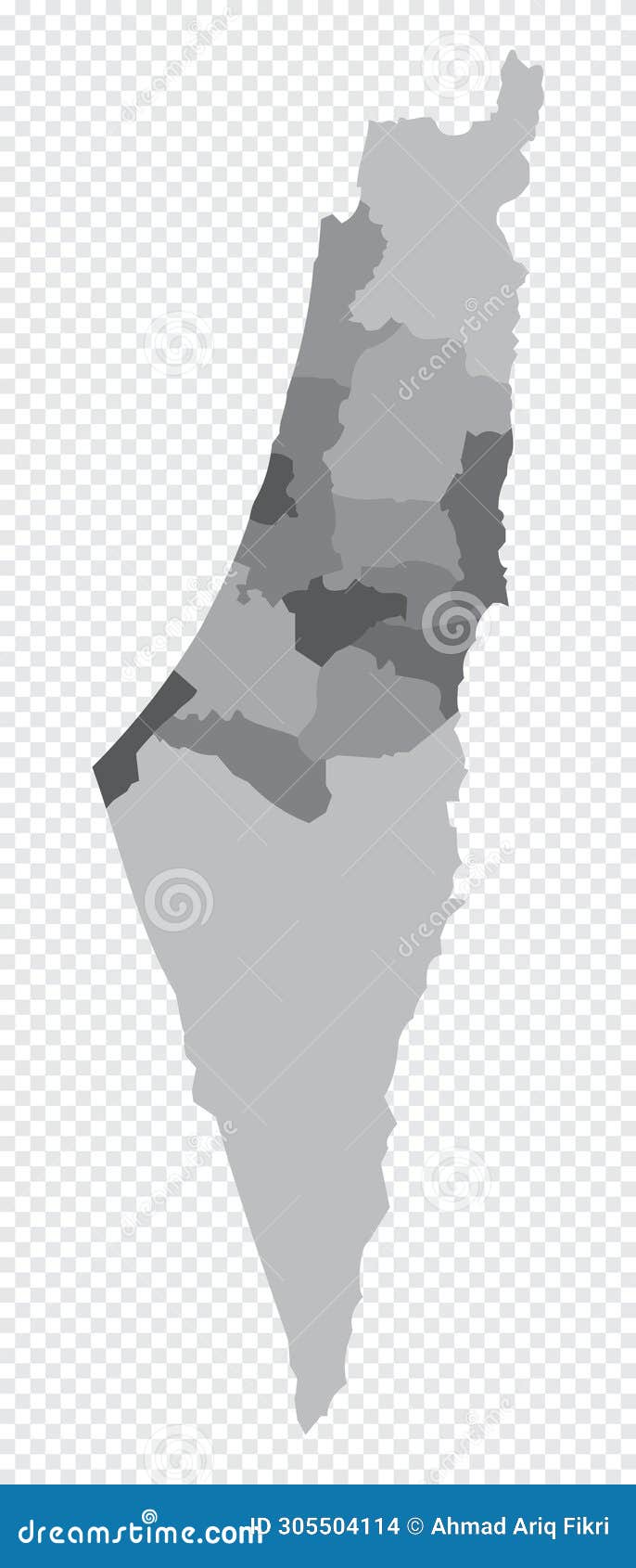 Detailed Map of Palestine. Palestine Map. Grey Silhouette Stock ...