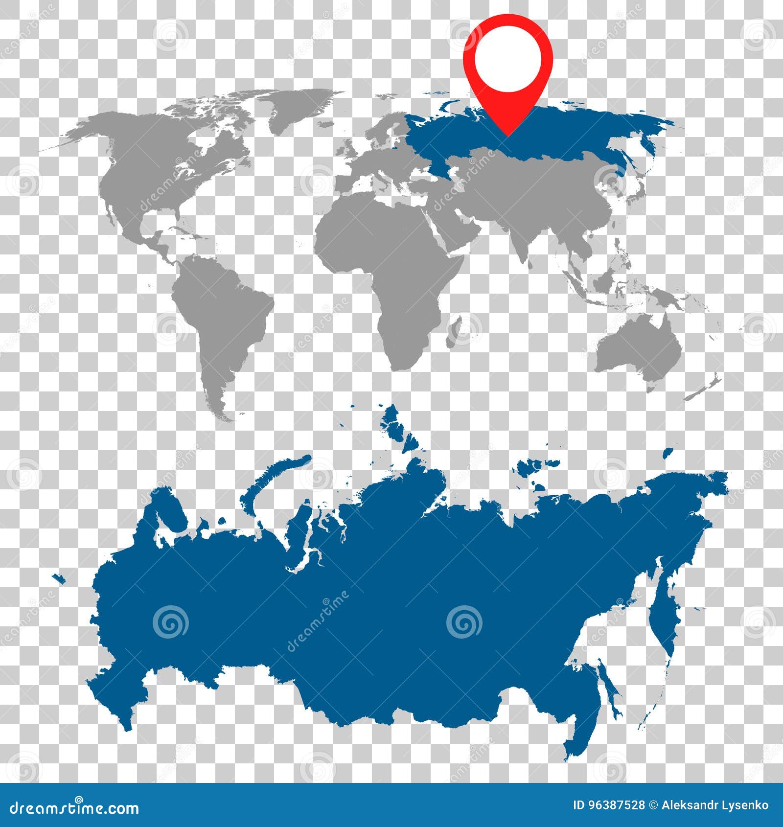Detailed Map of Russia and World Map Navigation Set. Flat Vector Stock ...