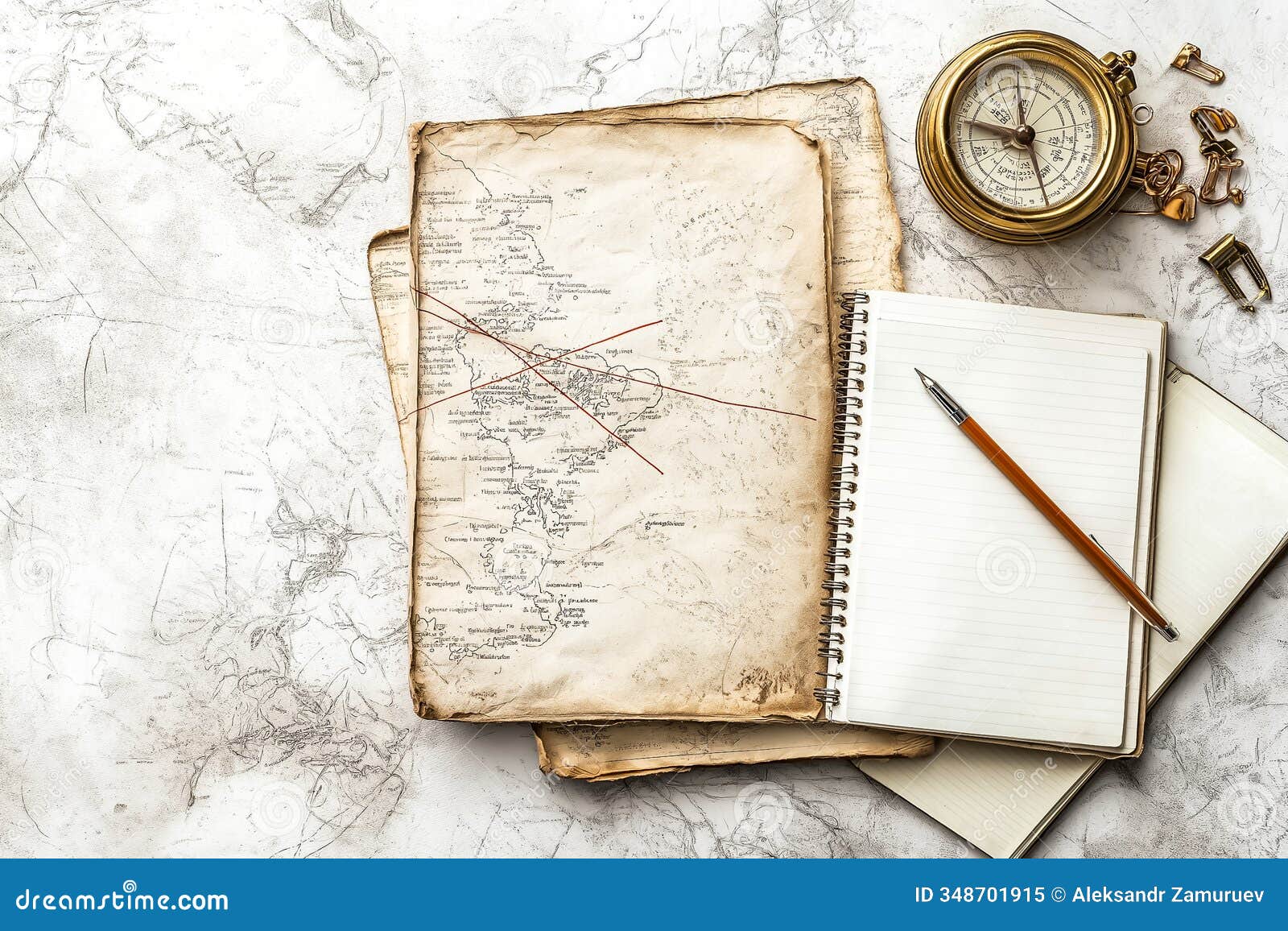 A Detailed Map Shows a Journey with Red Lines Tracing the Route ...