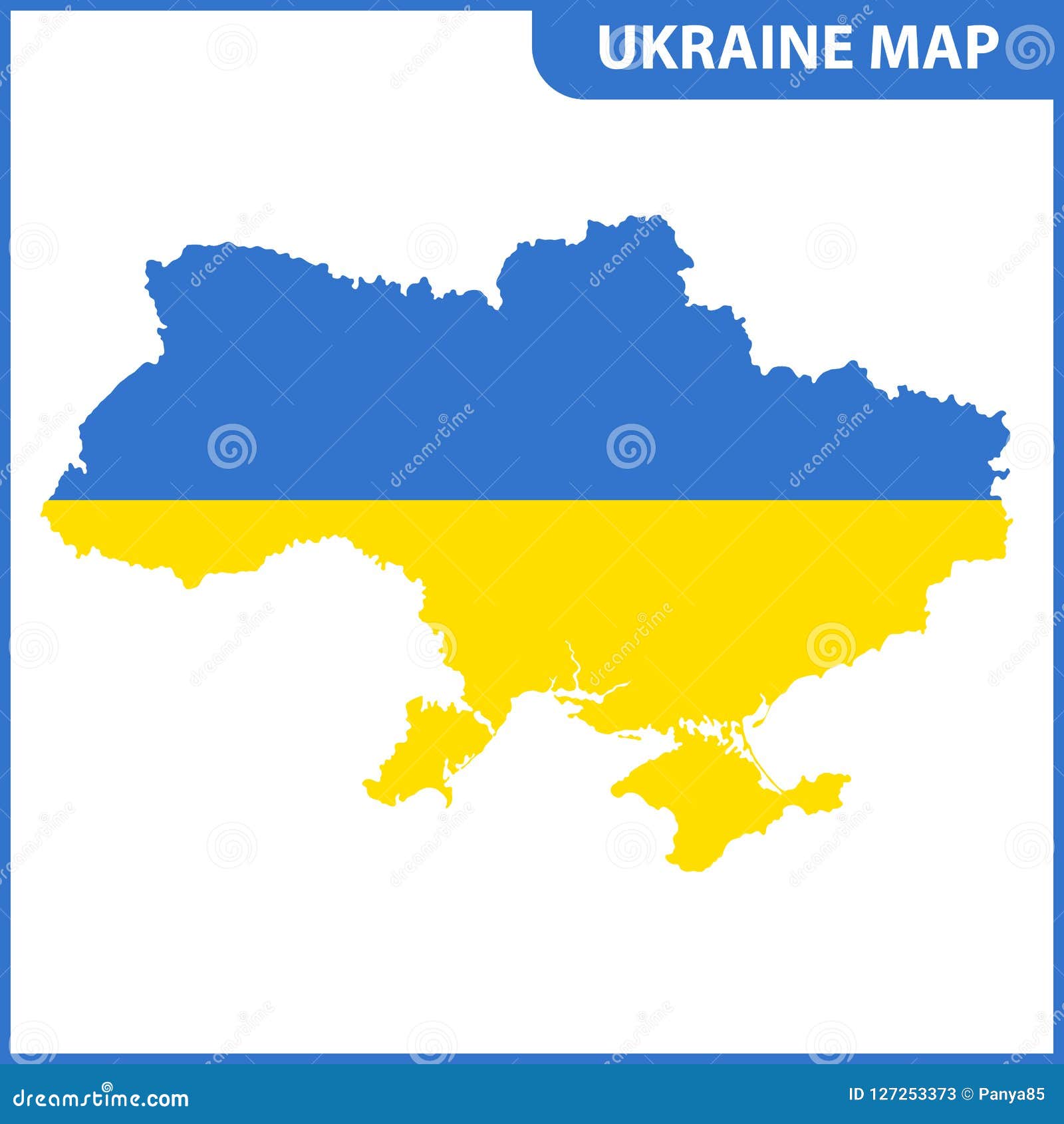 The Detailed Map of Ukraine with National Flag Stock Vector ...