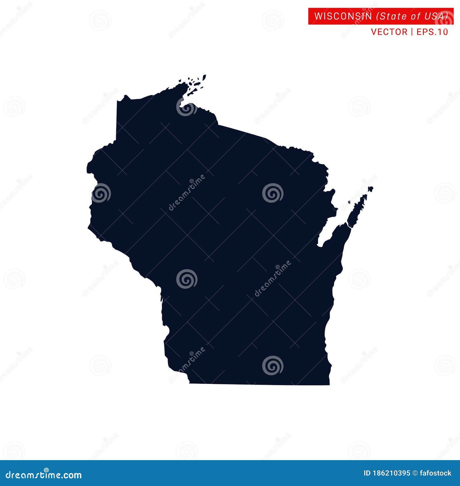 Map of Wisconsin Vector Design Template Stock Vector - Illustration of ...