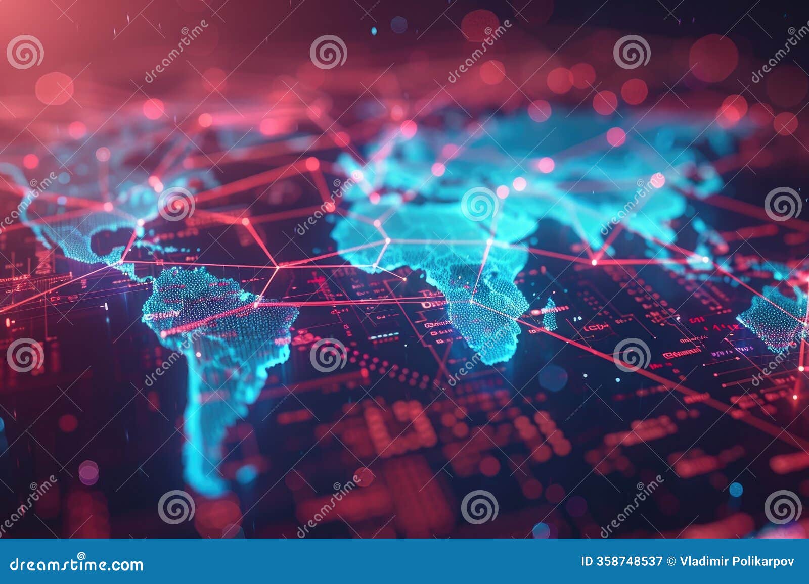 World Map Displayed In Soft Gradient Of Muted Pink With Golden Outlines ...