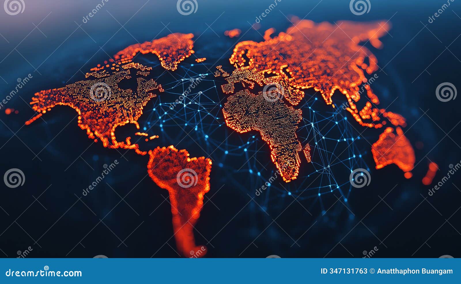 Detailed Map of the World Networks, Symbolizing Global Connectivity and ...