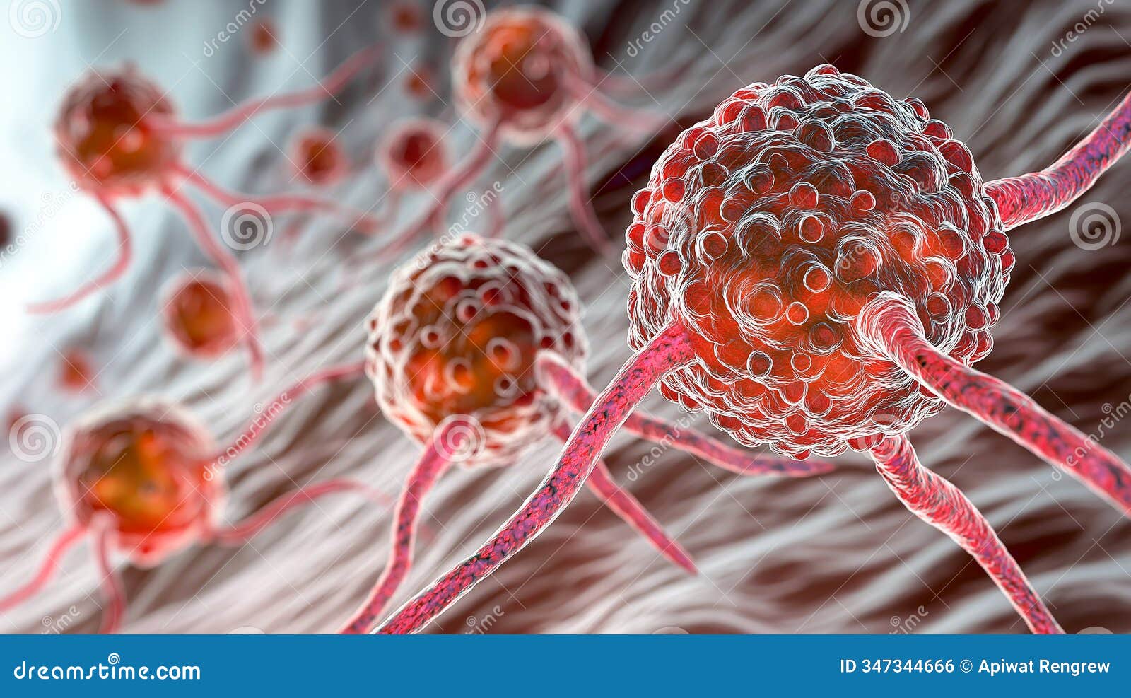 Detailed Medical Illustration of Cancer Cells Showcasing Their ...