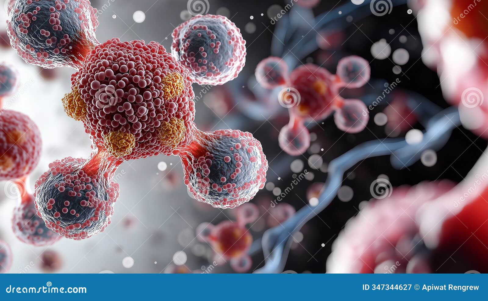 A Detailed Medical Illustration of Microscopic Cells and Molecules ...