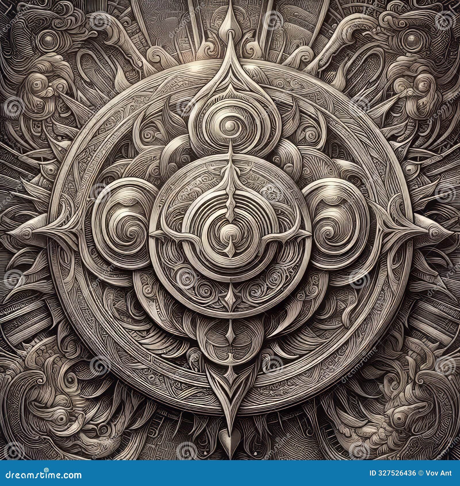 130 36. Detailed Metal Engraving Mythological Symbol Stock Illustration ...