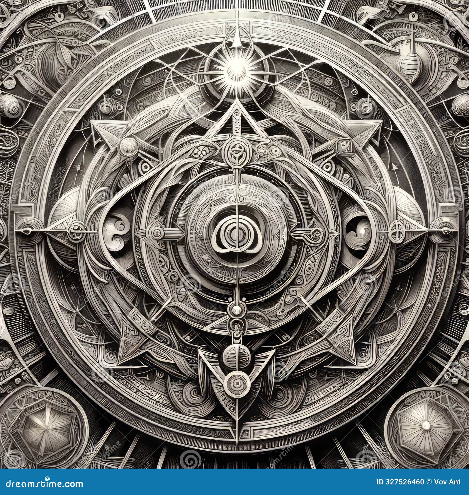 131 36. Detailed Metal Engraving Mythological Symbol Stock Illustration ...