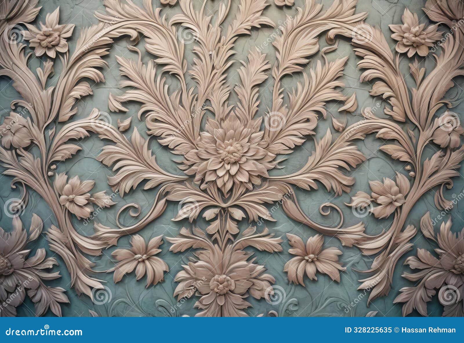 A Detailed Metal Floral Pattern Adorning the Wall Stock Illustration ...
