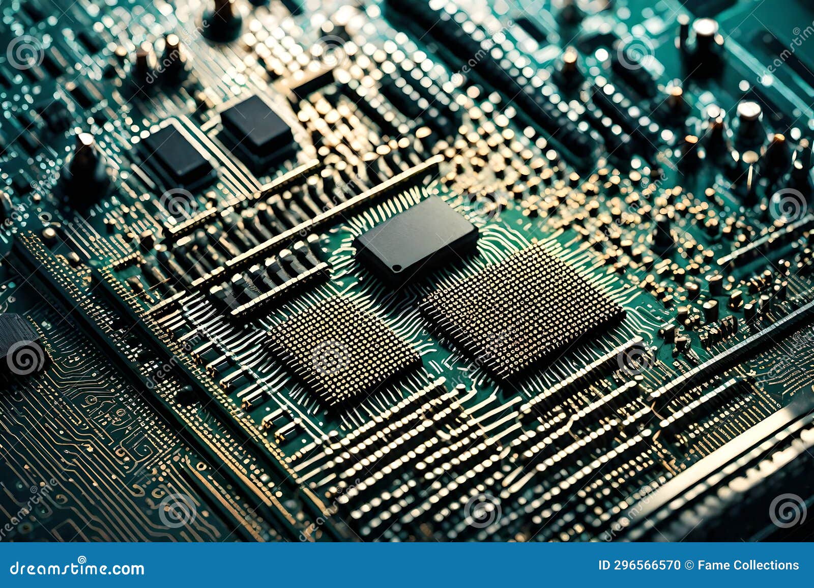 A Detailed Microchip Close-up, the Intricate Circuits and Components ...