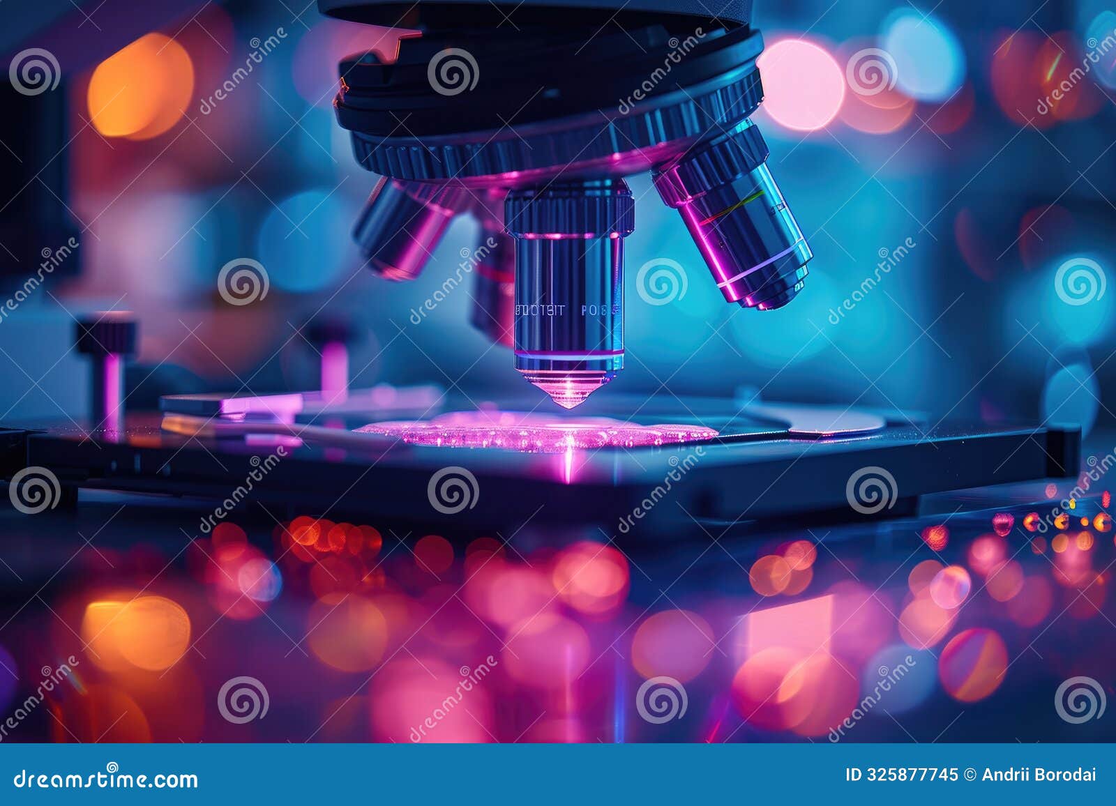 Detailed Microscopic Analysis in Laboratory Environment. Stock ...