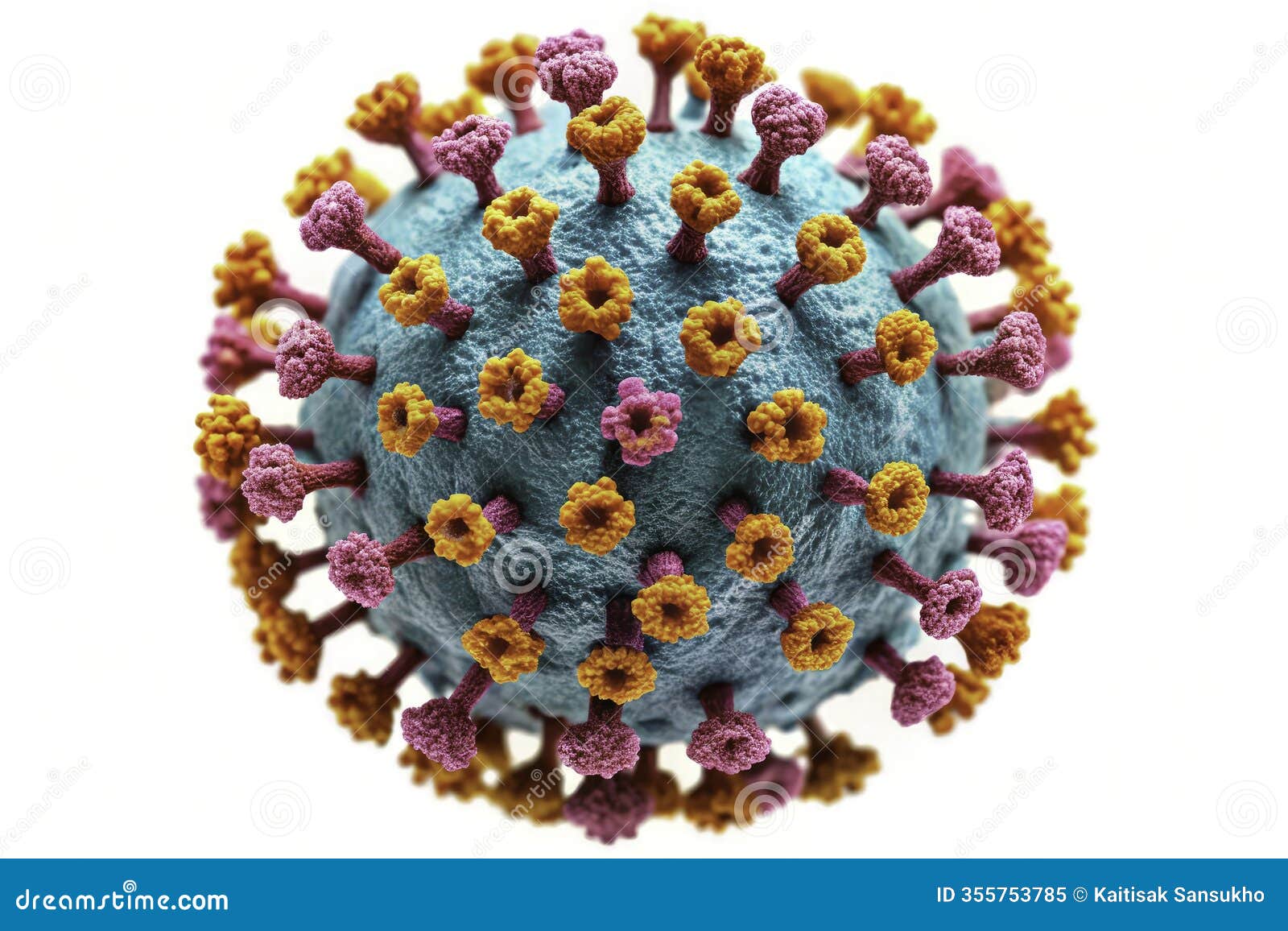 Detailed Microscopic Image Of An Isolated Influenza Virus Particle A ...