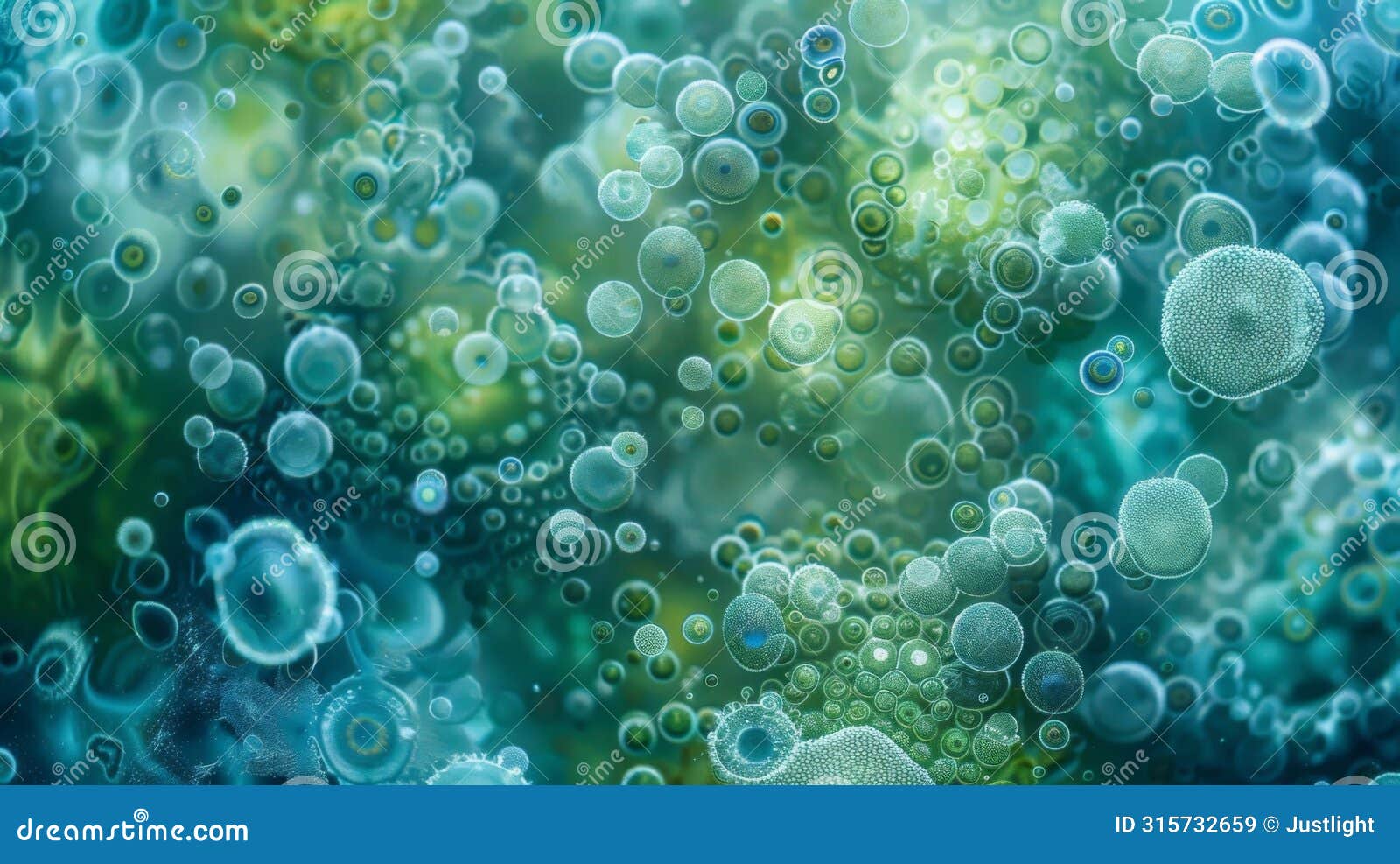 Detailed Microscopic Image of Various Types of Algae in Different ...