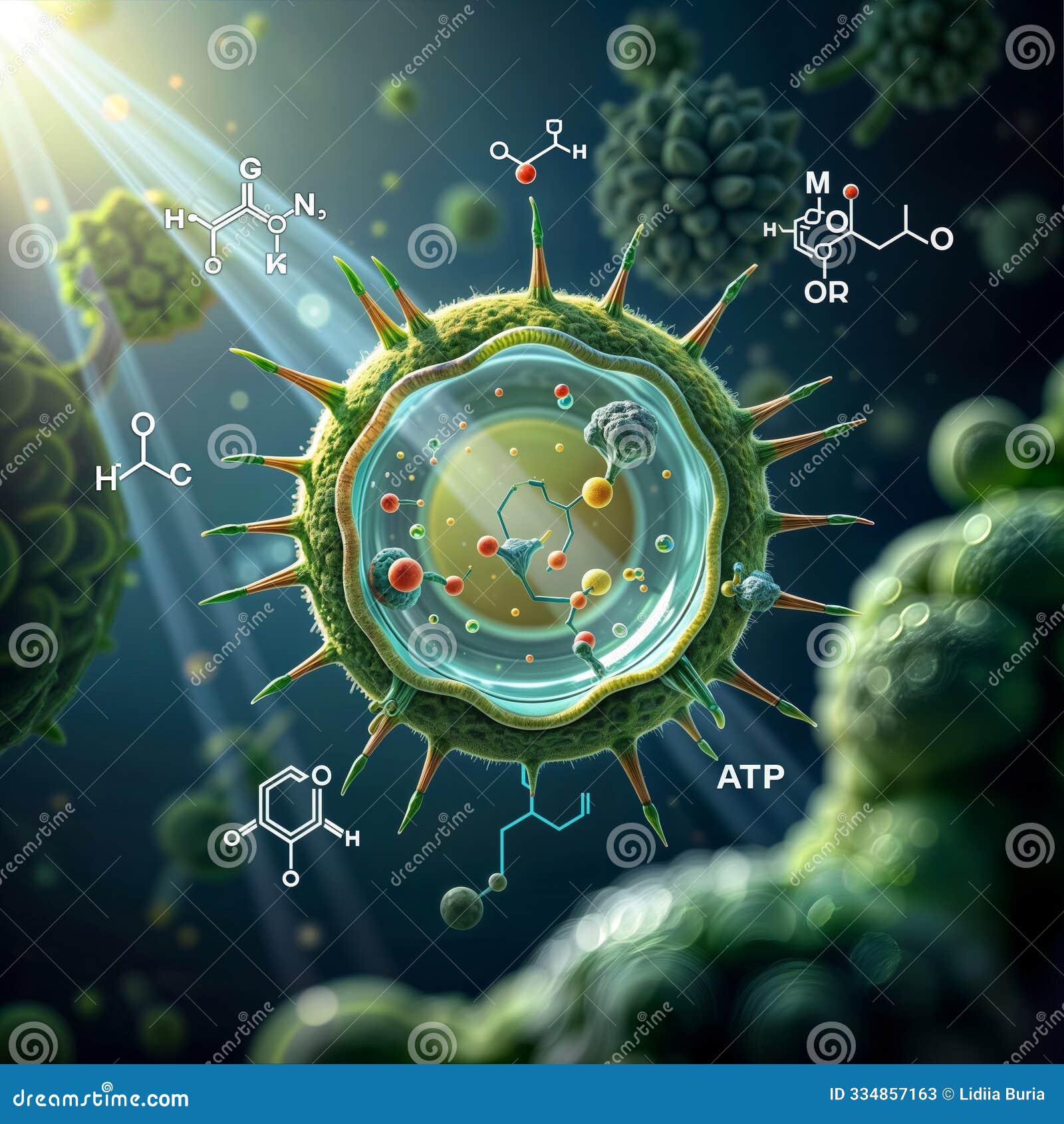 Detailed Microscopic Life Form Illustration, Generative Ai Stock ...
