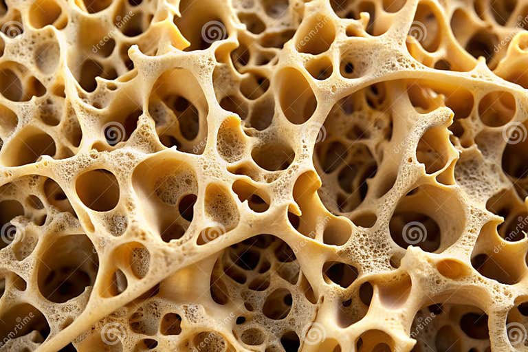 Detailed Microscopic View of Bone Structure Featuring Porous and ...