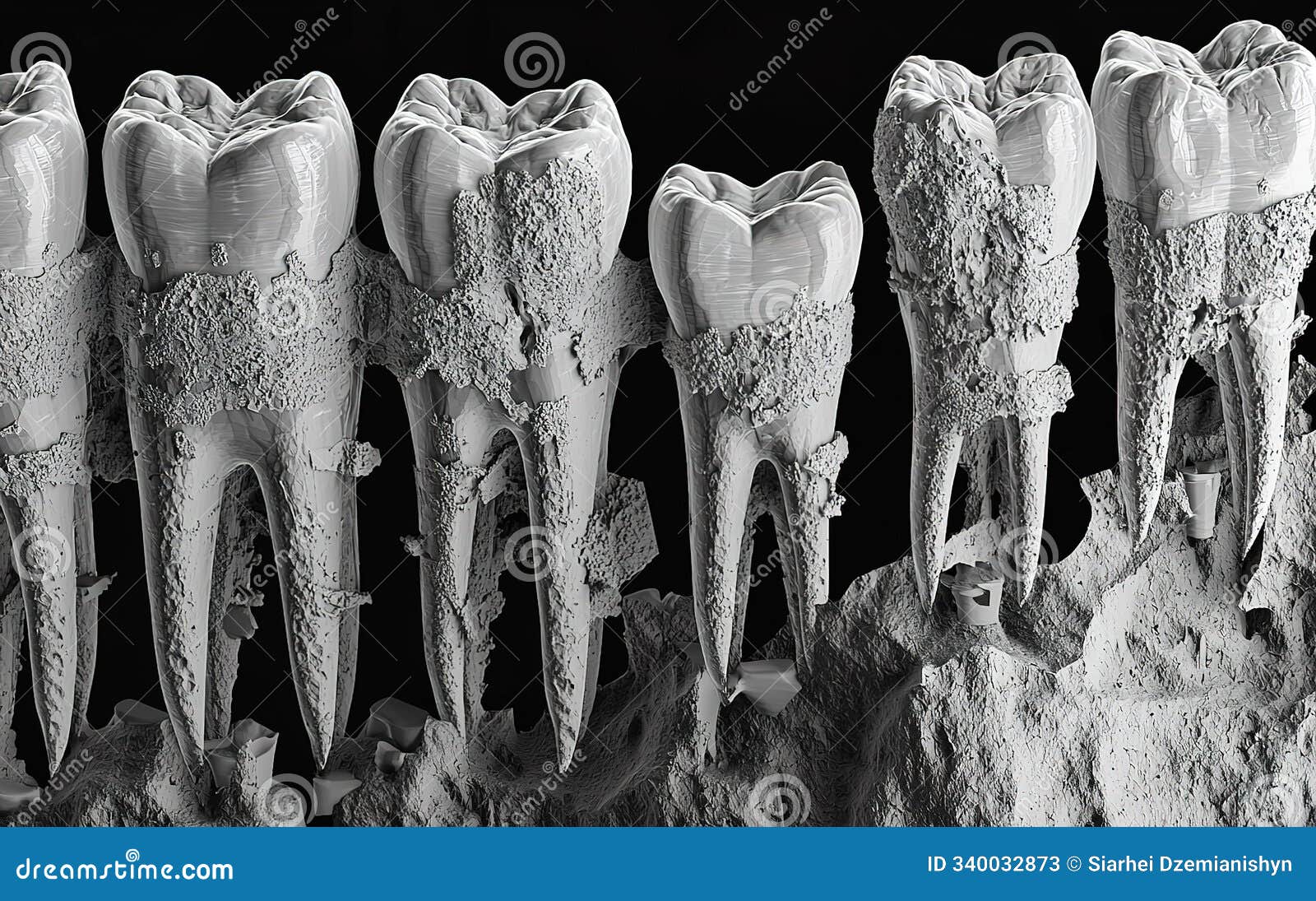 Detailed Microscopic View of Human Teeth Showcasing Intricate ...