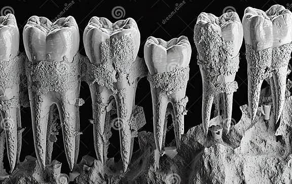 Detailed Microscopic View of Human Teeth Showcasing Intricate ...