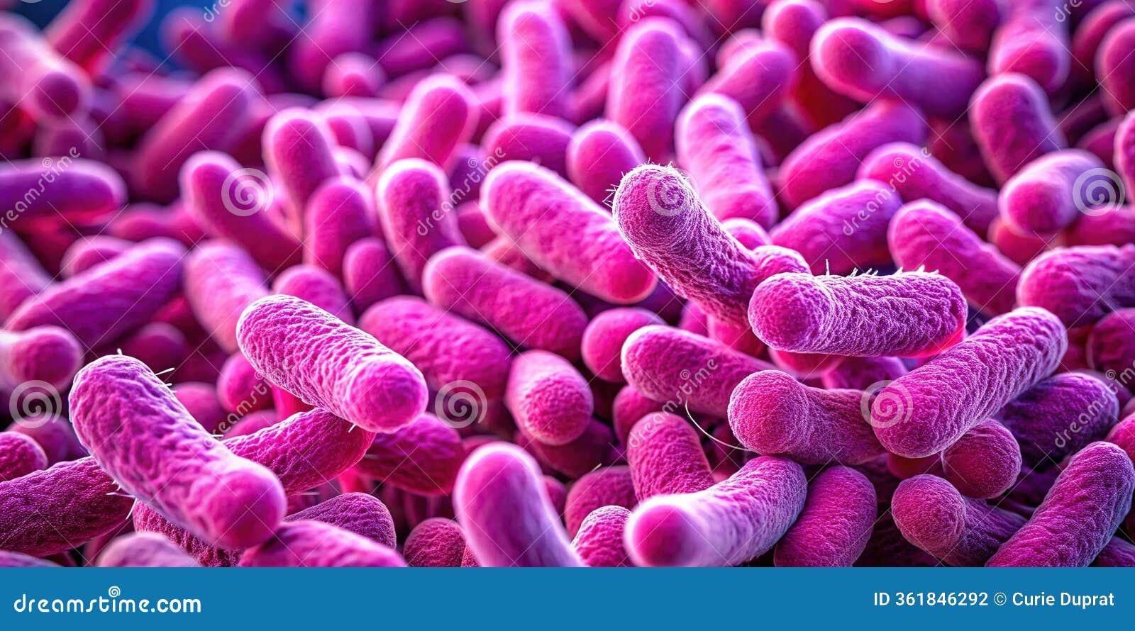 Detailed Microscopic View of Pink Bacteria Exposing Hairlike Structures ...