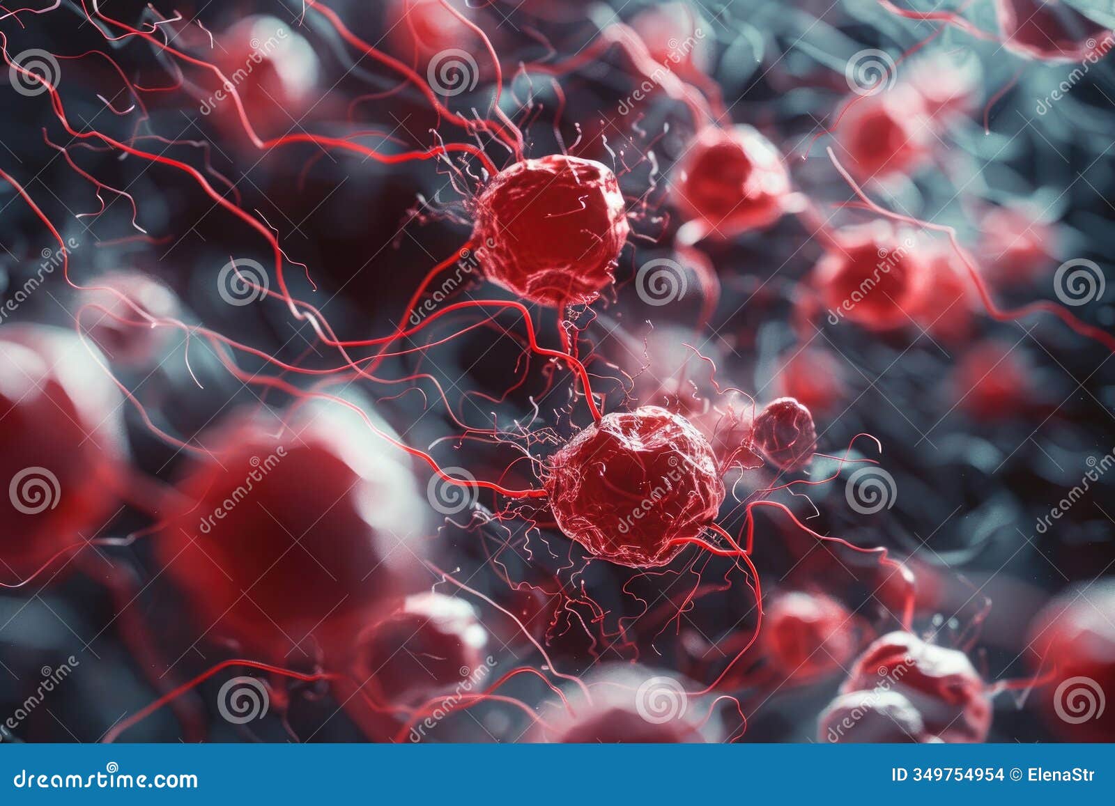 Detailed Microscopic View of Red Blood Cells and Veins Stock Photo ...