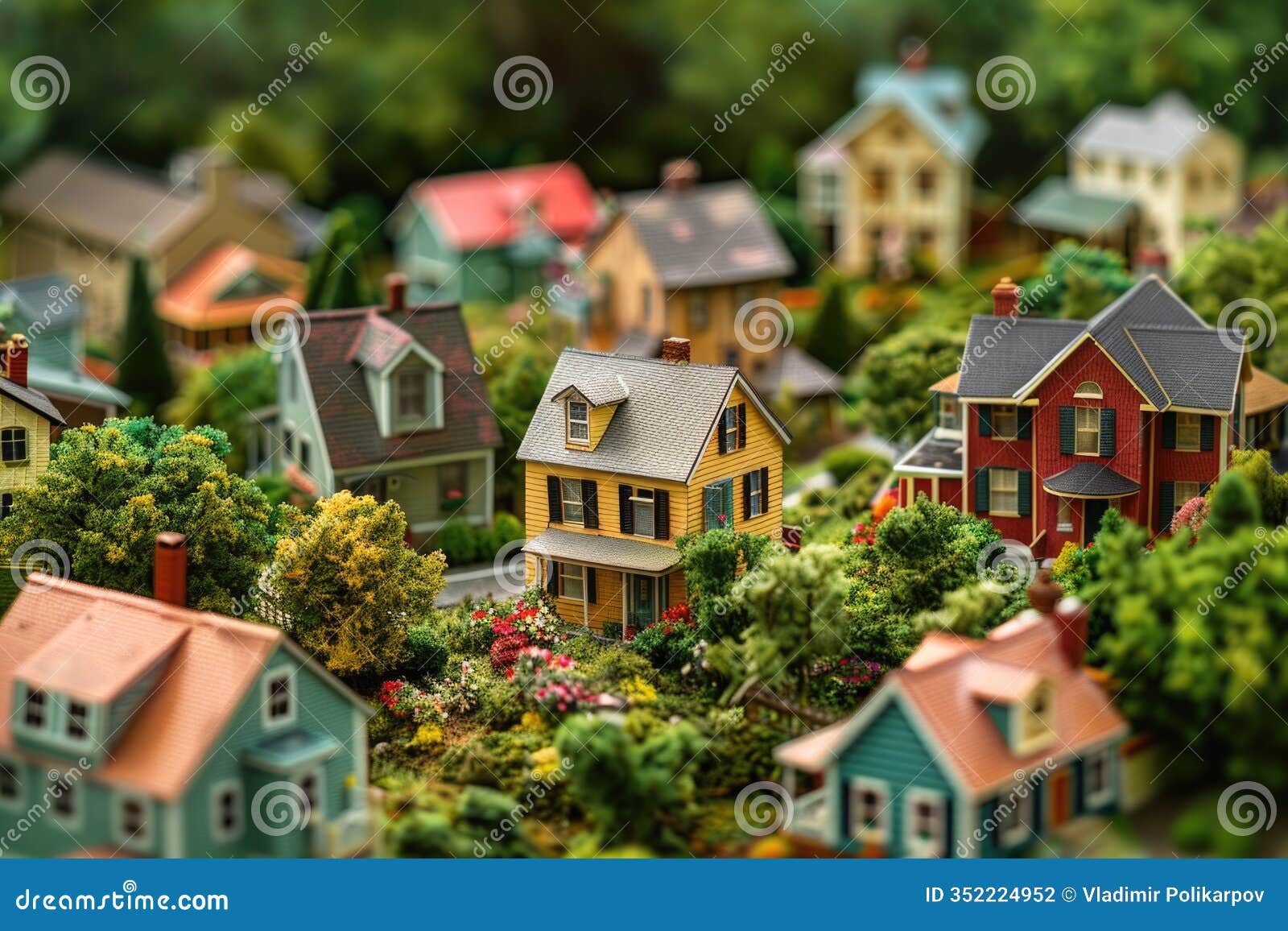 Detailed Miniature Model of a Small Town, Perfect for Architectural ...