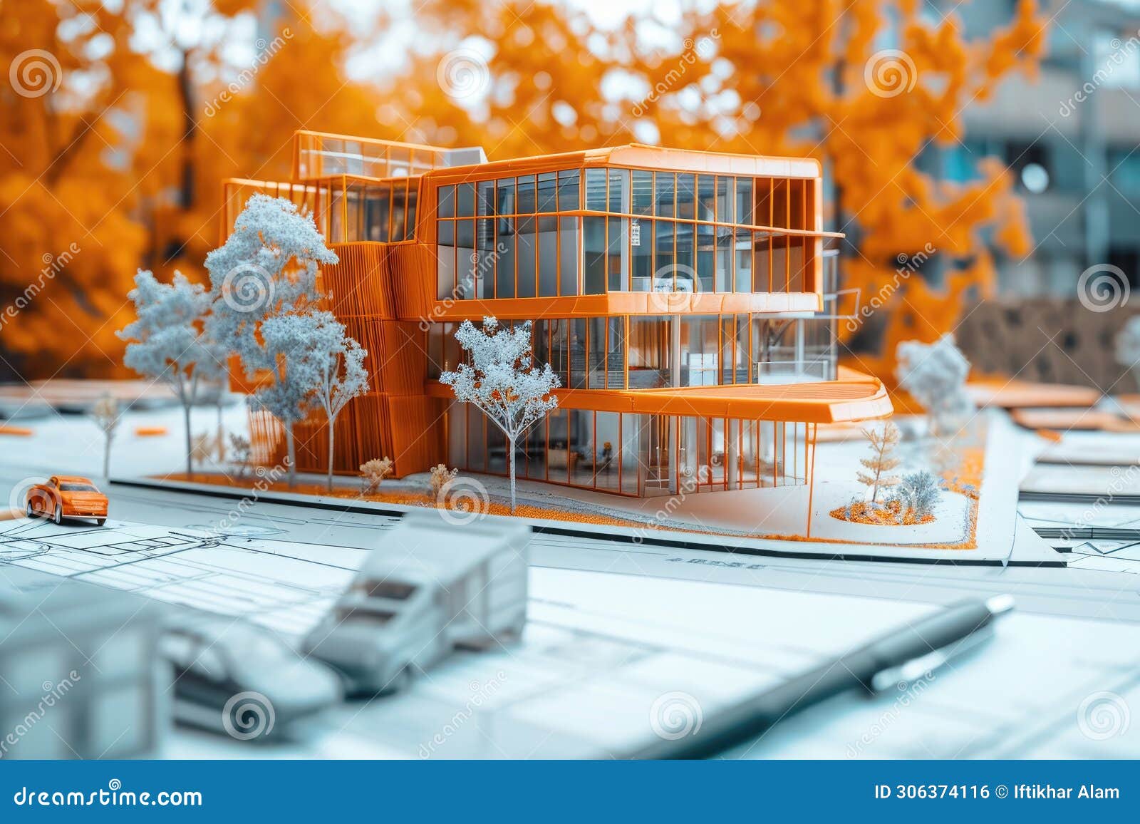 A Detailed Model of a Building Placed on Top of a Table, Showcasing ...