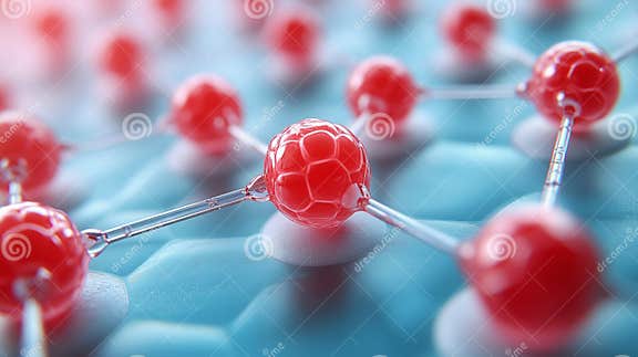 Detailed Molecular Structure Highlighting Particle Interactions Stock ...