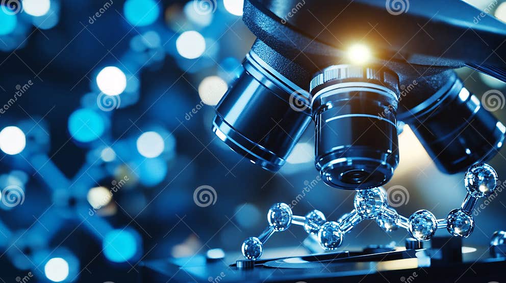 Detailed Molecular Structure Under Microscope Stock Photo - Image of ...