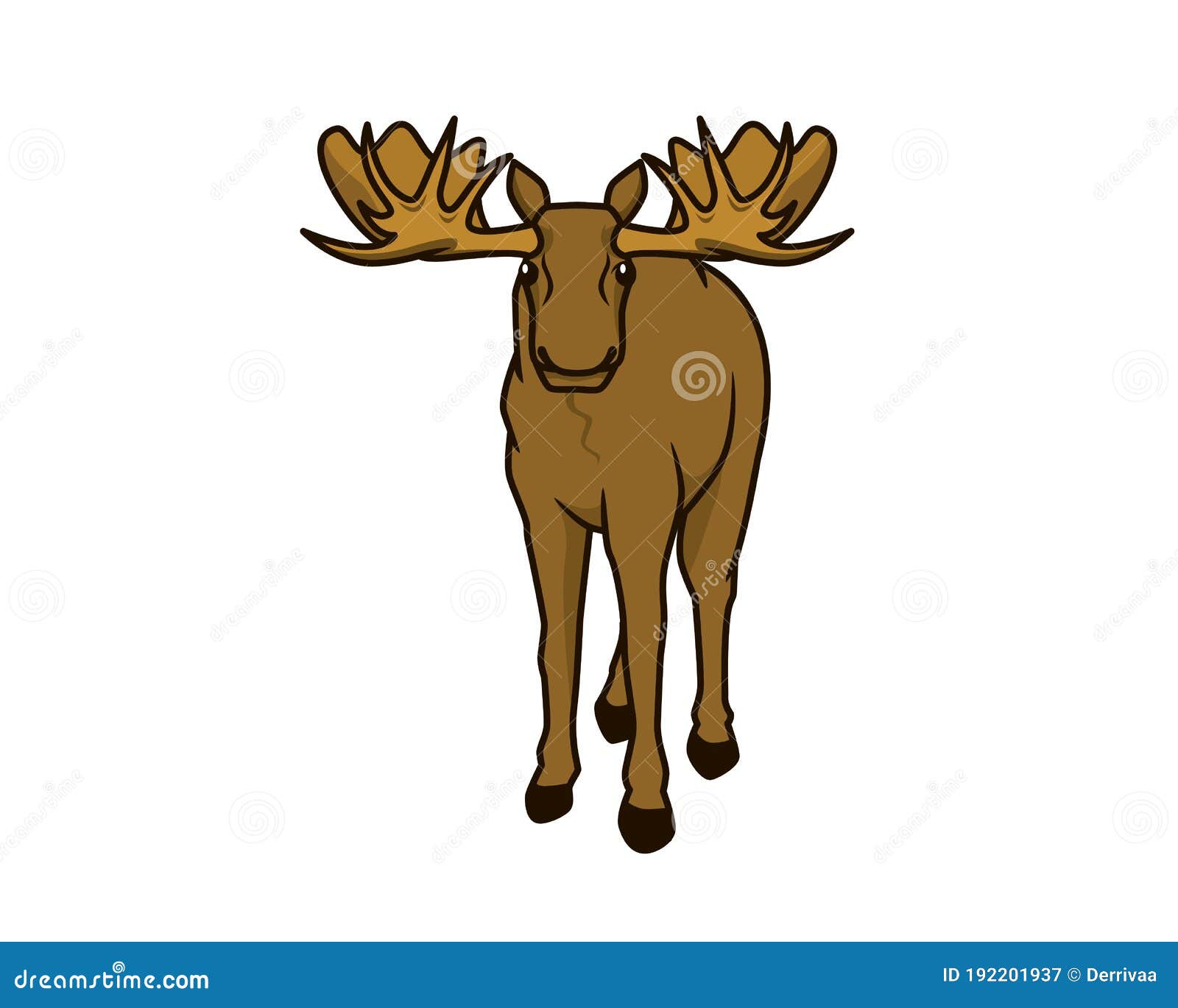 Detailed Moose with Standing Gesture Illustration Stock Vector ...