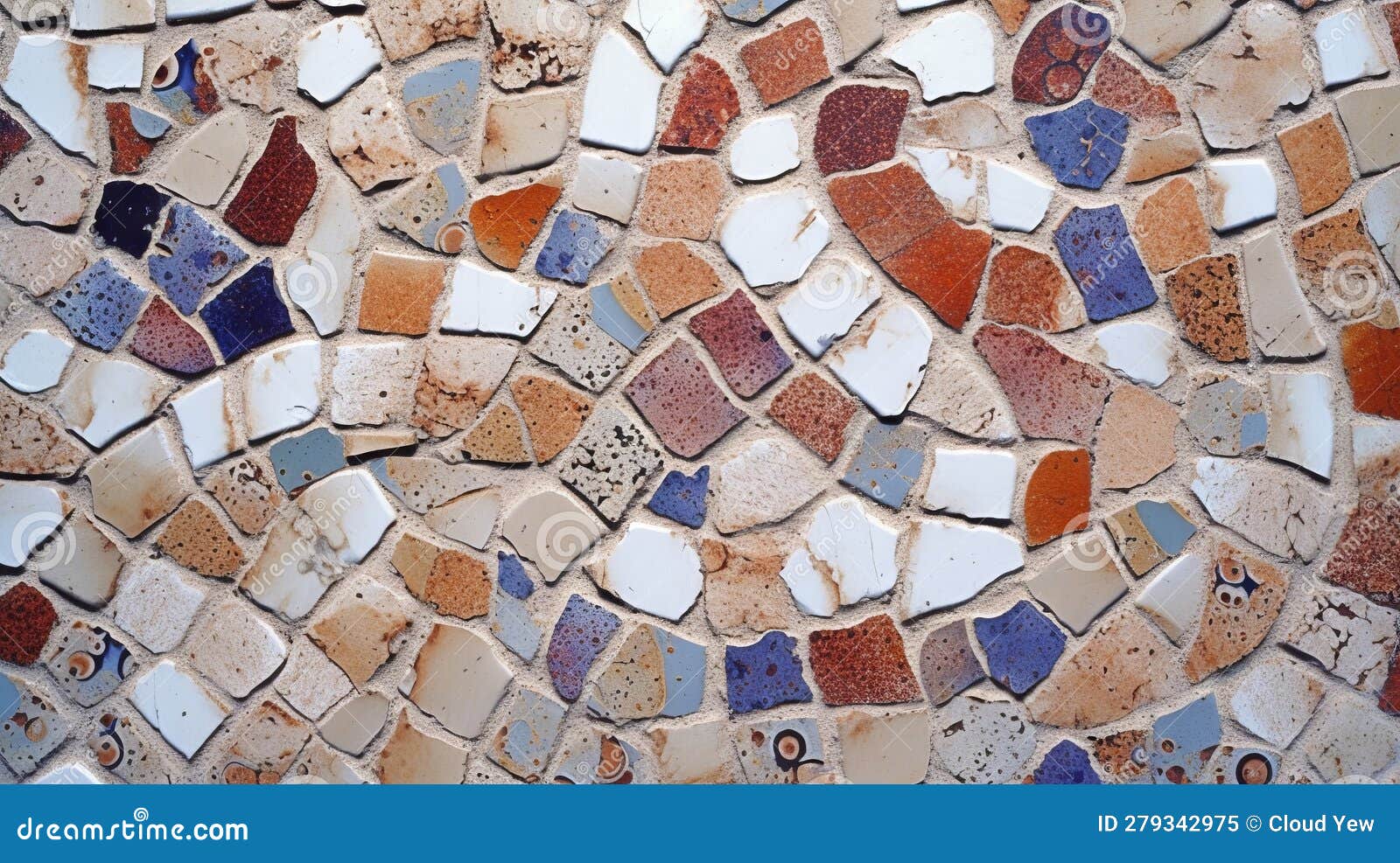 A Close Up of a Mosaic Tile Wall Stock Illustration - Illustration of ...