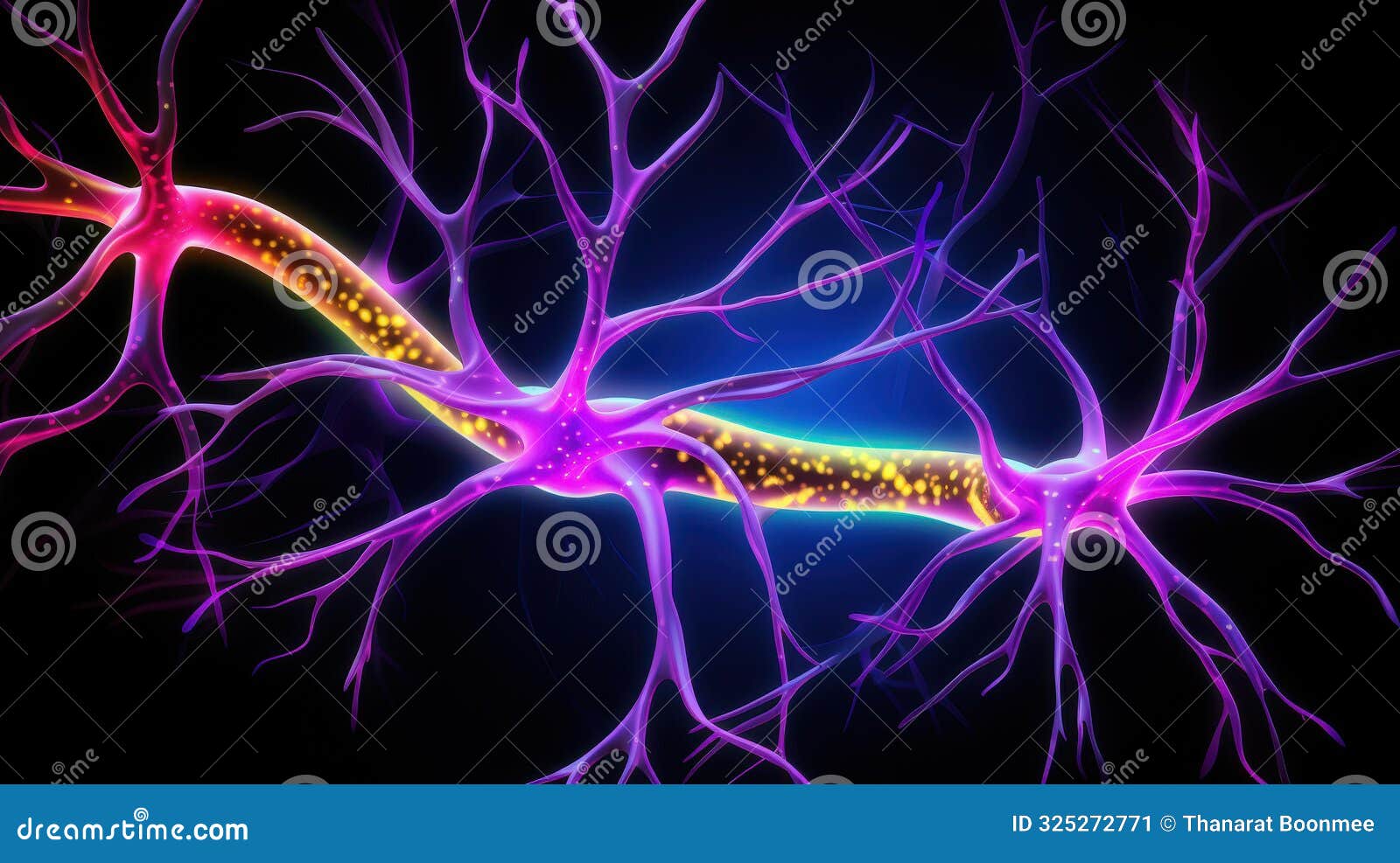Detailed Neural Network Illustration with Brainlike Structure and ...