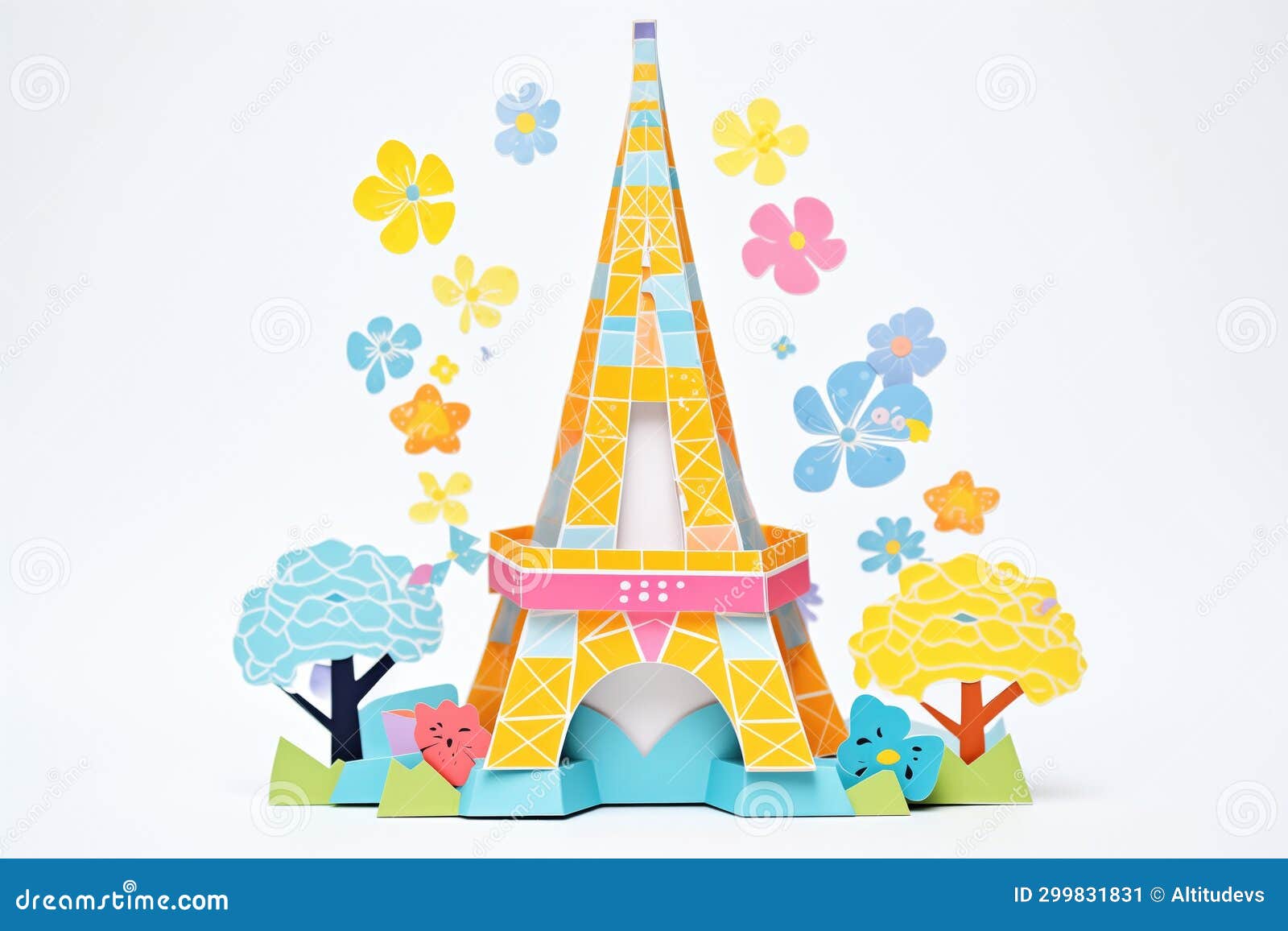 Detailed Origami Eiffel Tower on a Bright Desktop Stock Image - Image ...