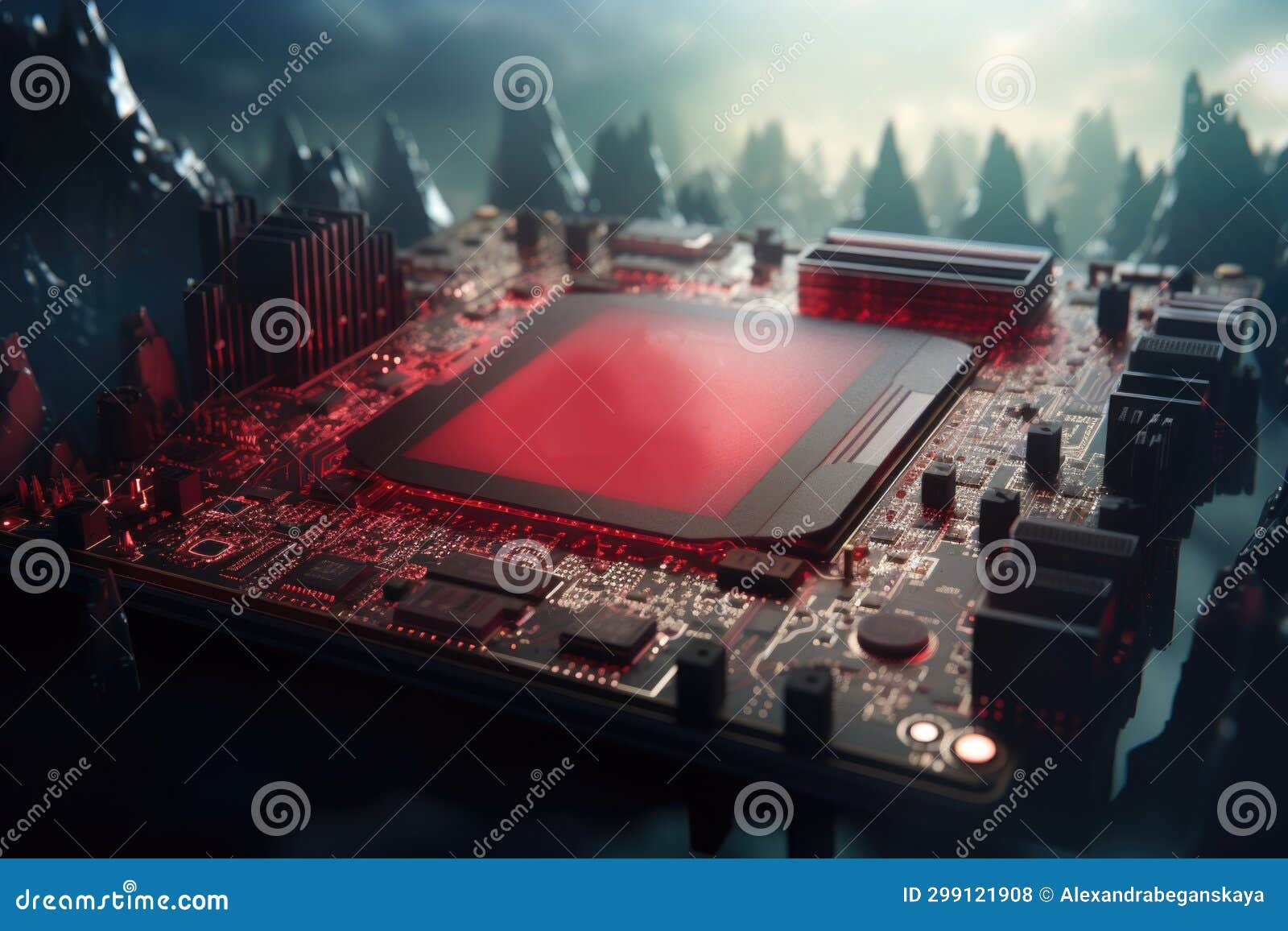 Chip with Backlight and Close-up Details Stock Illustration ...