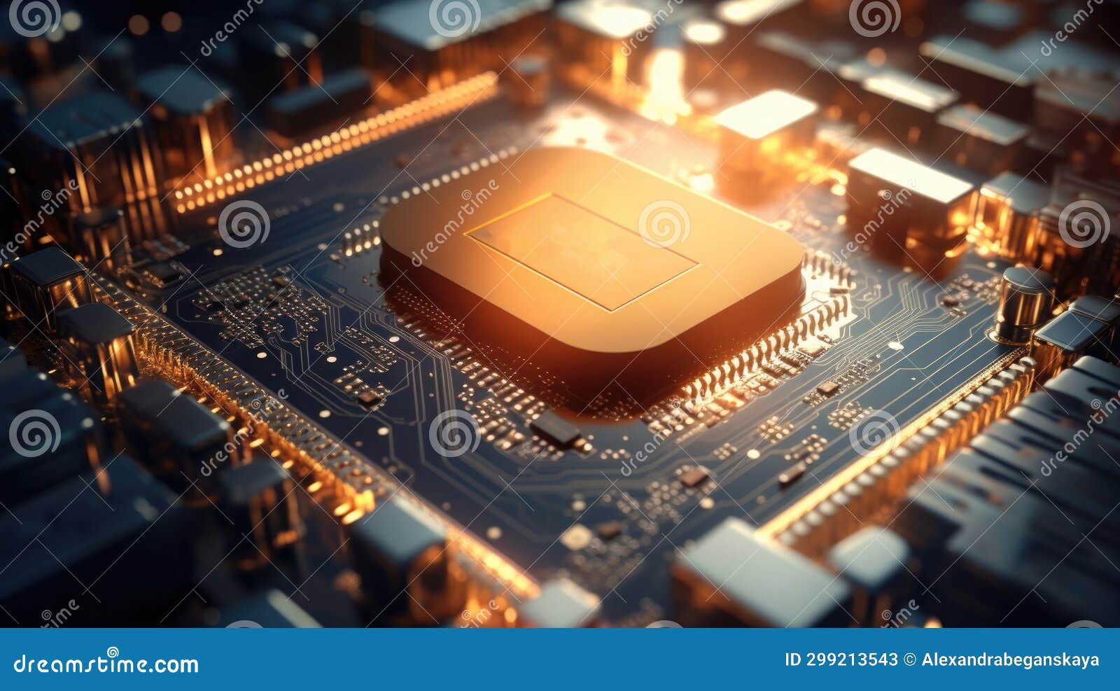 Chip with Backlight and Close-up Details Stock Illustration ...