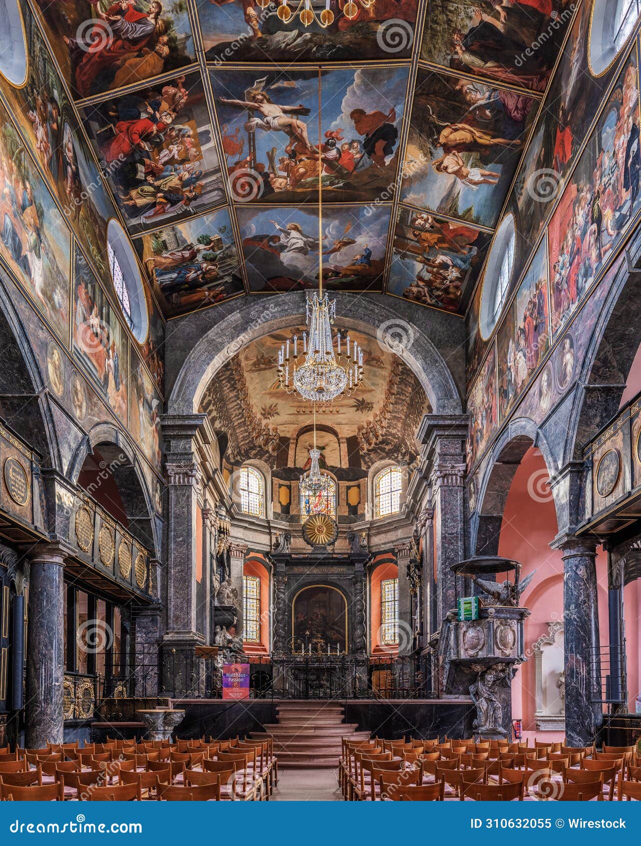 Detailed Painted Cathedral Interior in Idstein, Germany, with Intricate ...