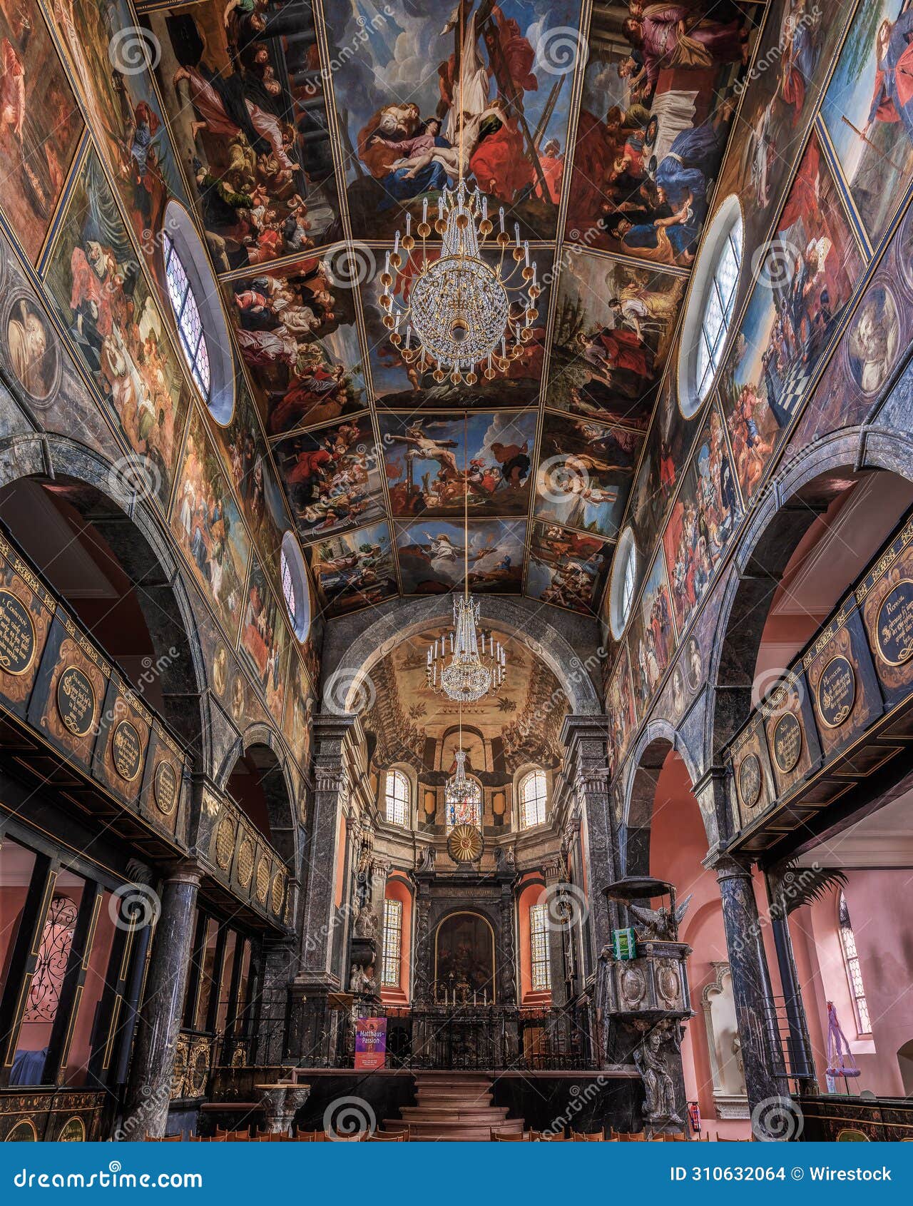 Detailed Painted Cathedral Interior in Idstein, Germany, with Intricate ...