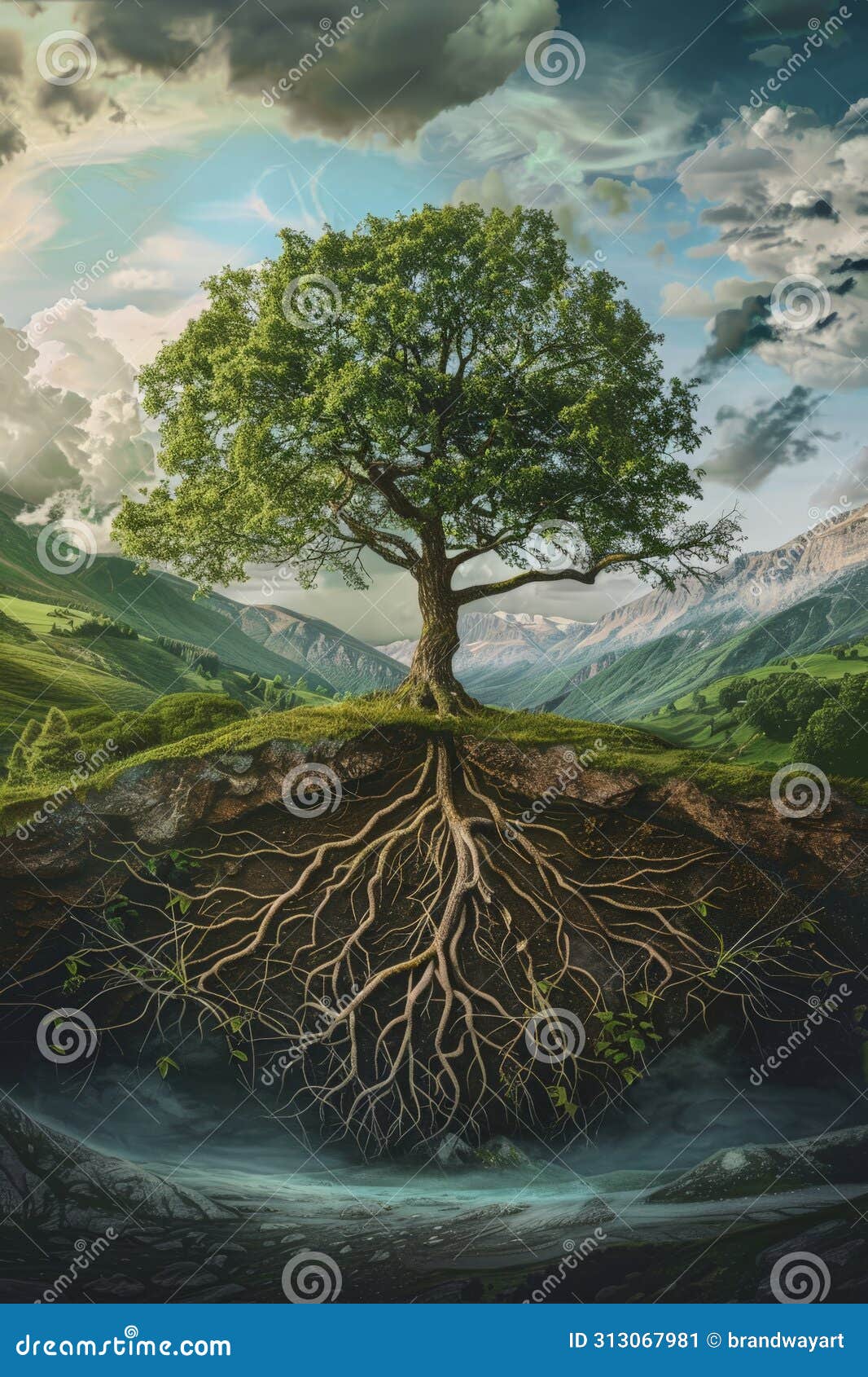 Exposed Tree Roots In Earth Cross-section Royalty-Free Stock Photo ...