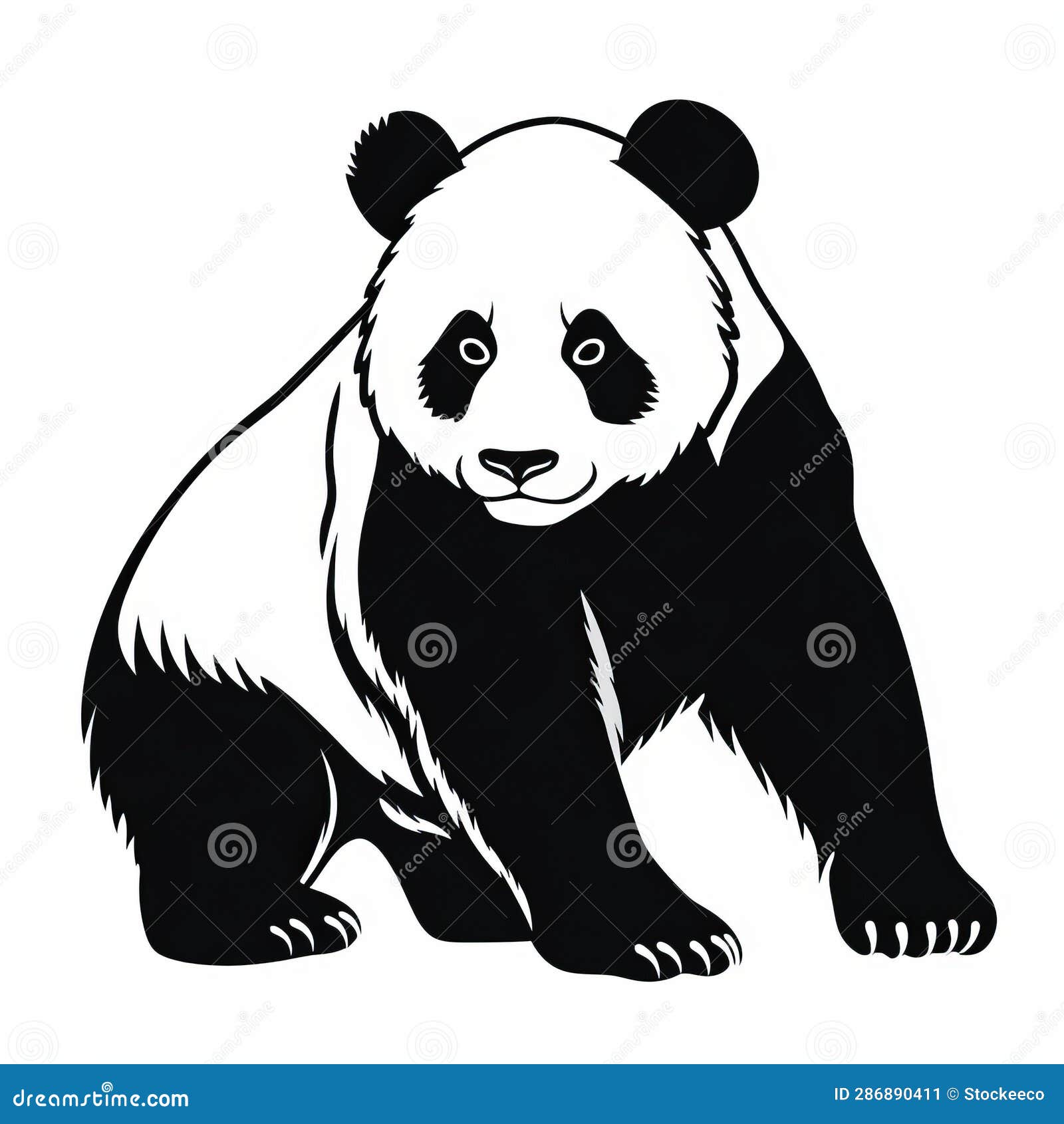 Detailed Panda Bear Silhouette Vector Clipart for Creative Projects ...