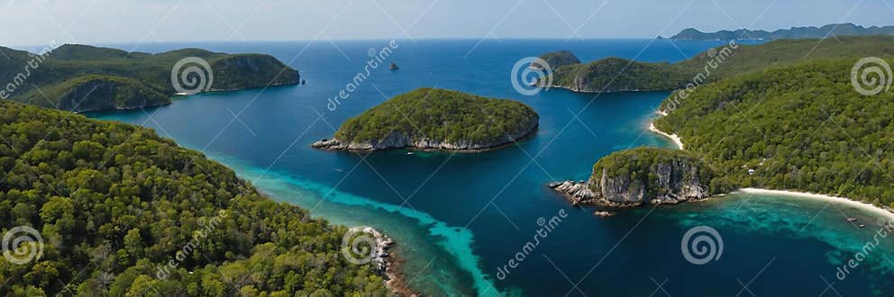 Detailed Panoramic View of an Archipelago Ai Generated Stock ...
