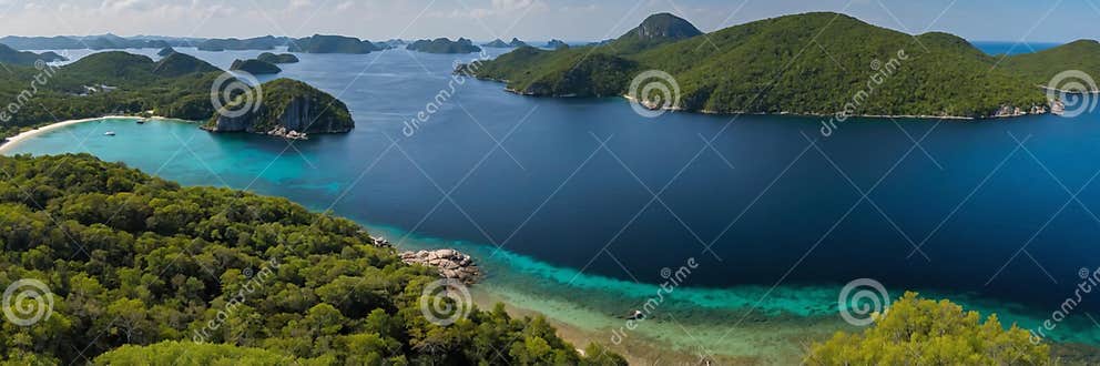 Detailed Panoramic View of an Archipelago Ai Generated Stock ...