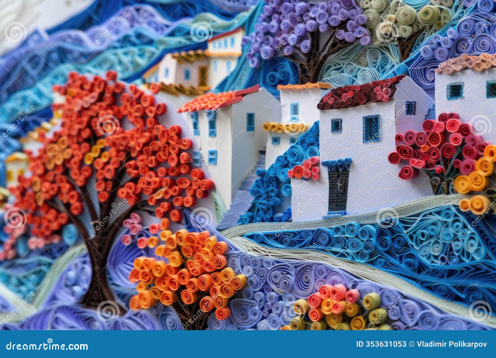 Detailed Paper Sculpture of a Town, Ideal for Architectural Projects ...