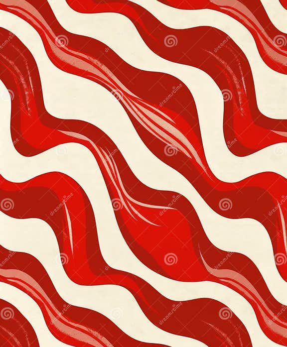 Red and White Wavy Lines Pattern Stock Illustration - Illustration of ...