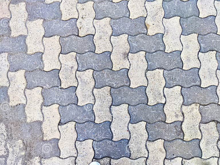 Detailed Patterned Pavement in a Walkway during Daylight Stock Image ...