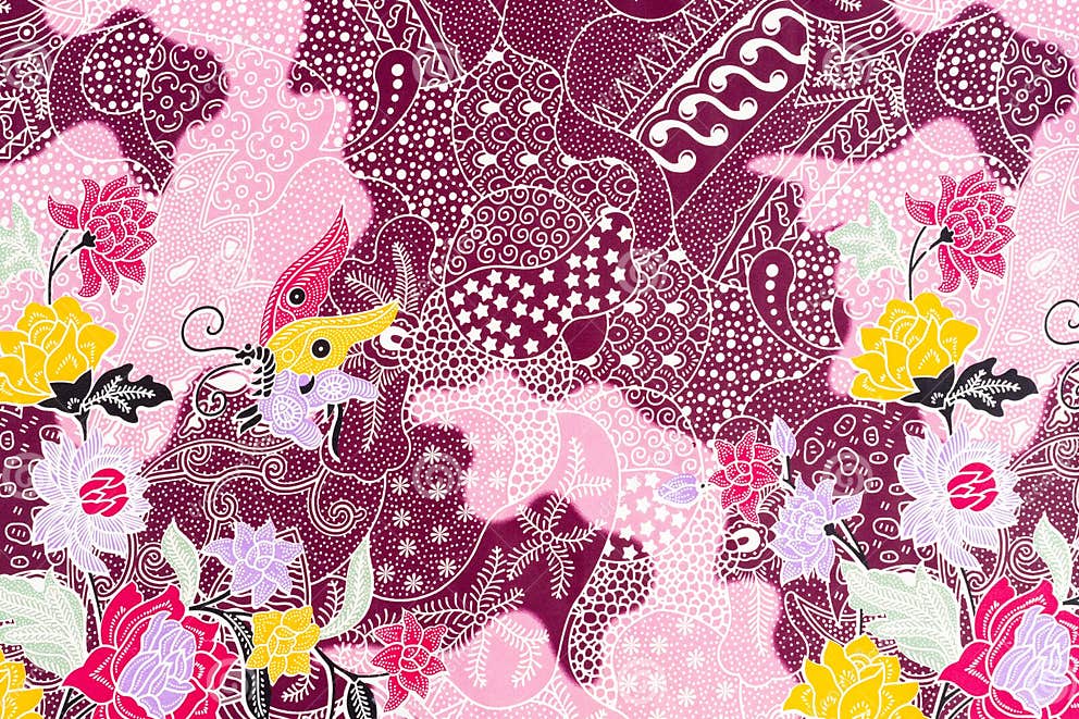 The Detailed Patterns of Indonesia Batik Cloth Stock Illustration ...