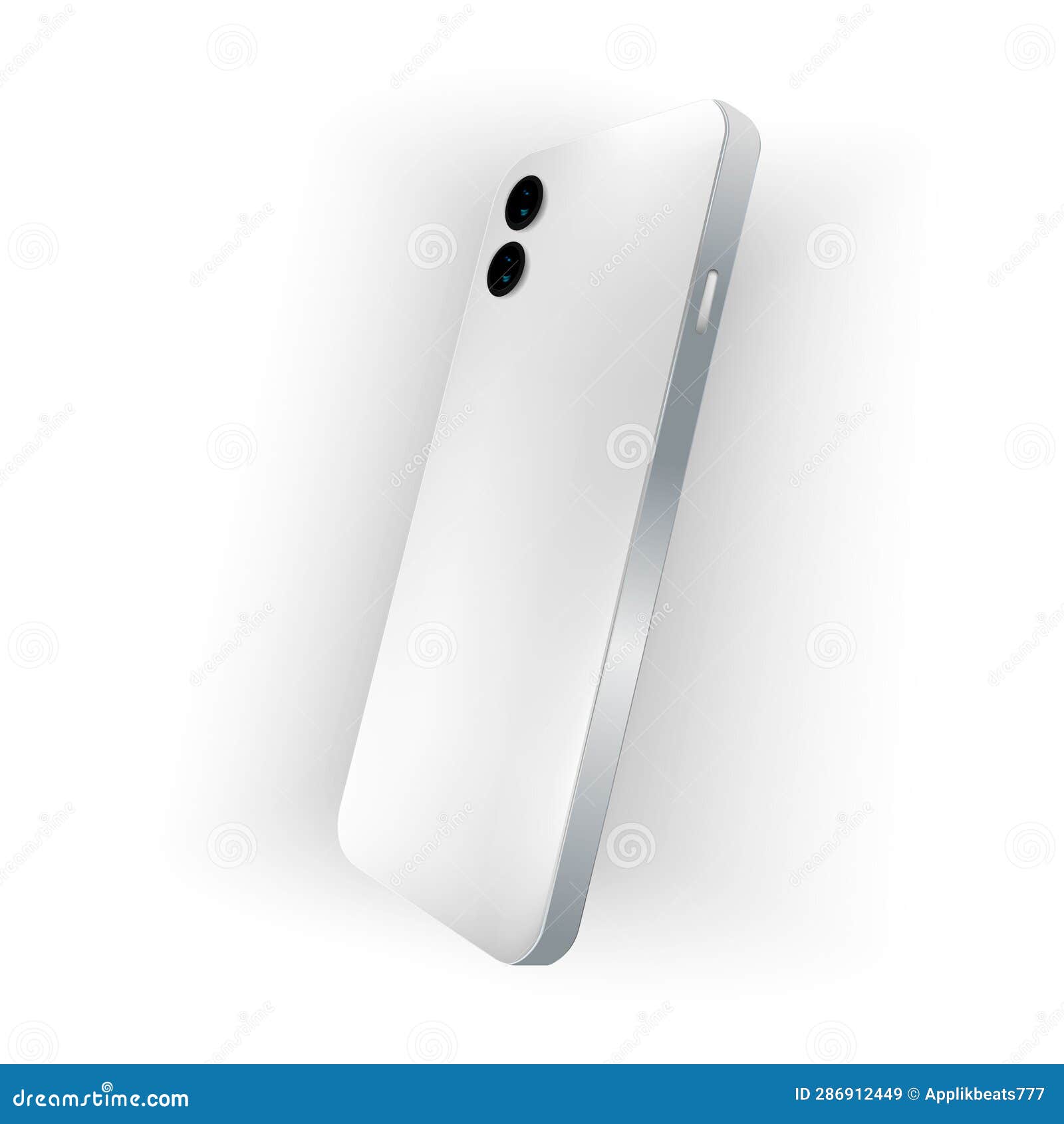 Detailed Phone Mockup, Back Perspective View with Camera Stock Vector ...