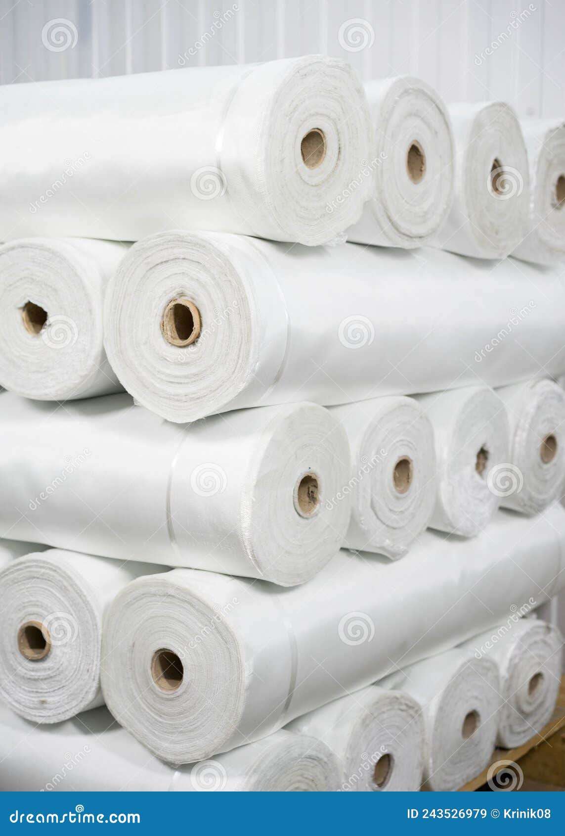White Rolls of Material for Insulation, Production Stock Image - Image ...