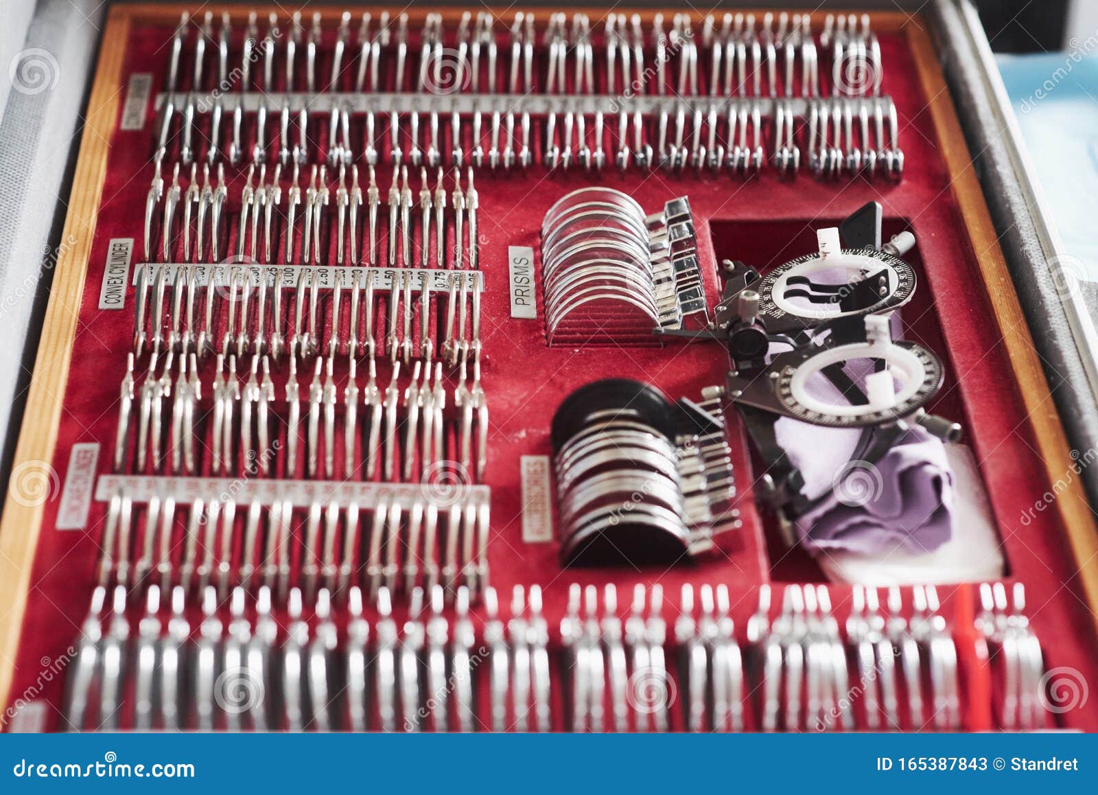 Detailed Photo of Lenses for the Ophthalmology in the Red Case Stock ...