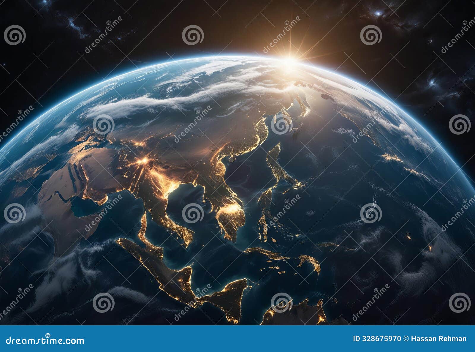 A Detailed, Photorealistic Rendering of Planet Earth Stock Illustration ...