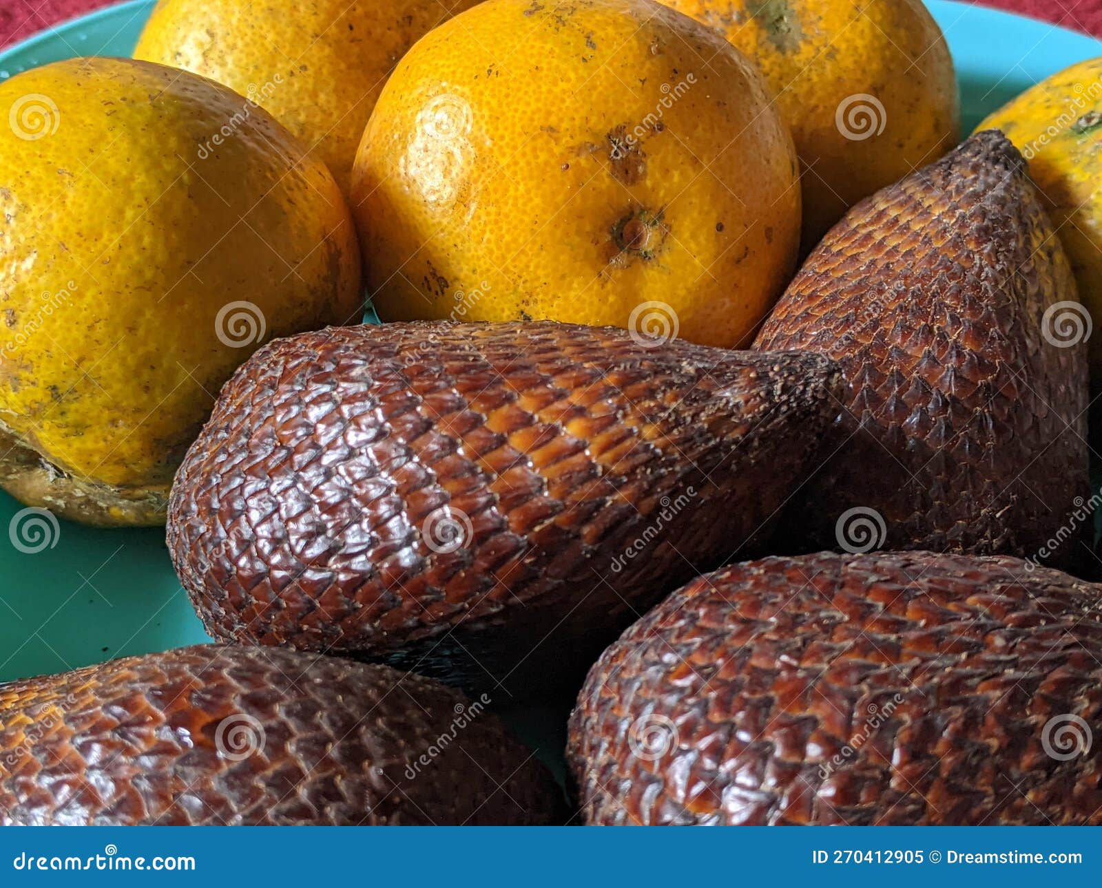 Detailed Photos of Salak Fruit and Oranges Stock Image - Image of ...