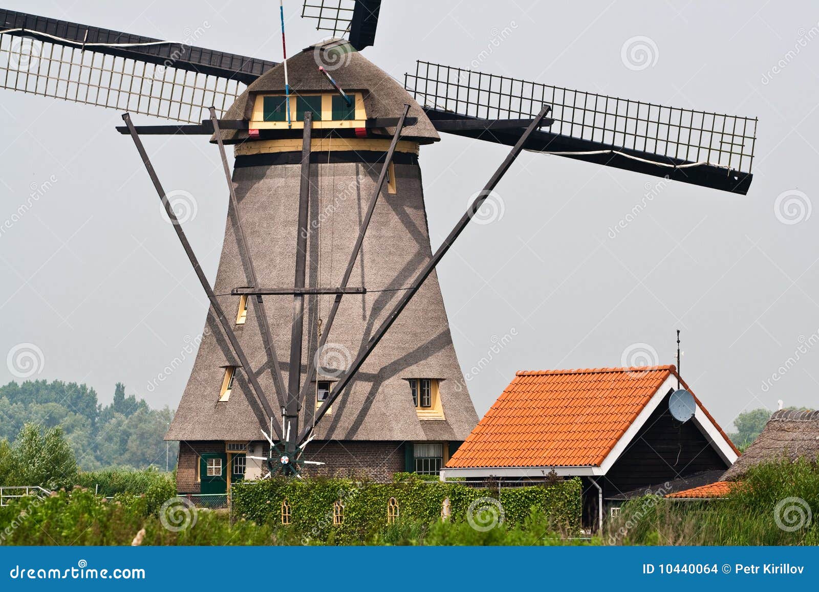 Detailed Picture of Dutch Windmill Stock Photo - Image of agriculture ...
