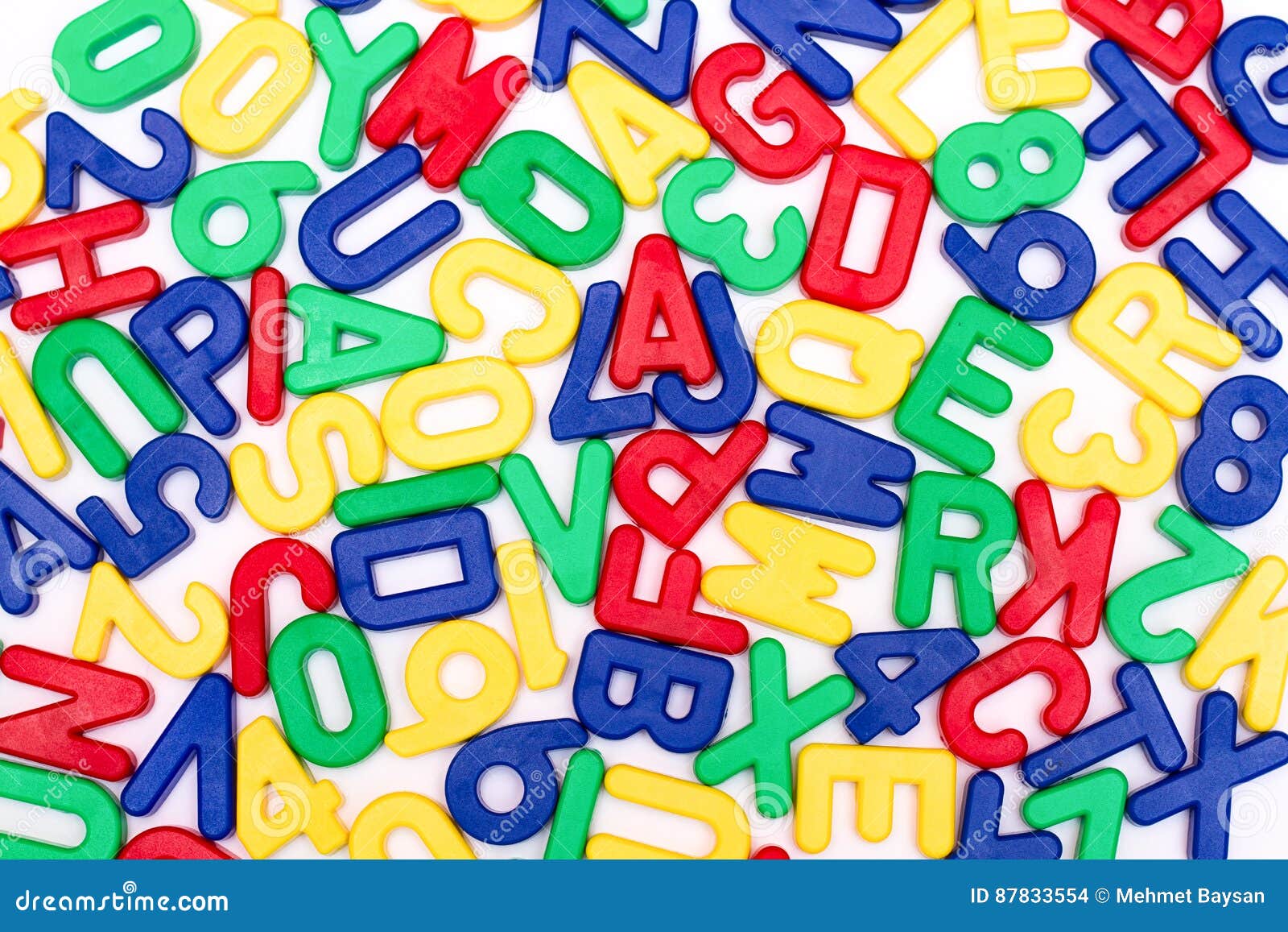 Detailed Plastic Letters on a Pure White Background Stock Photo - Image ...