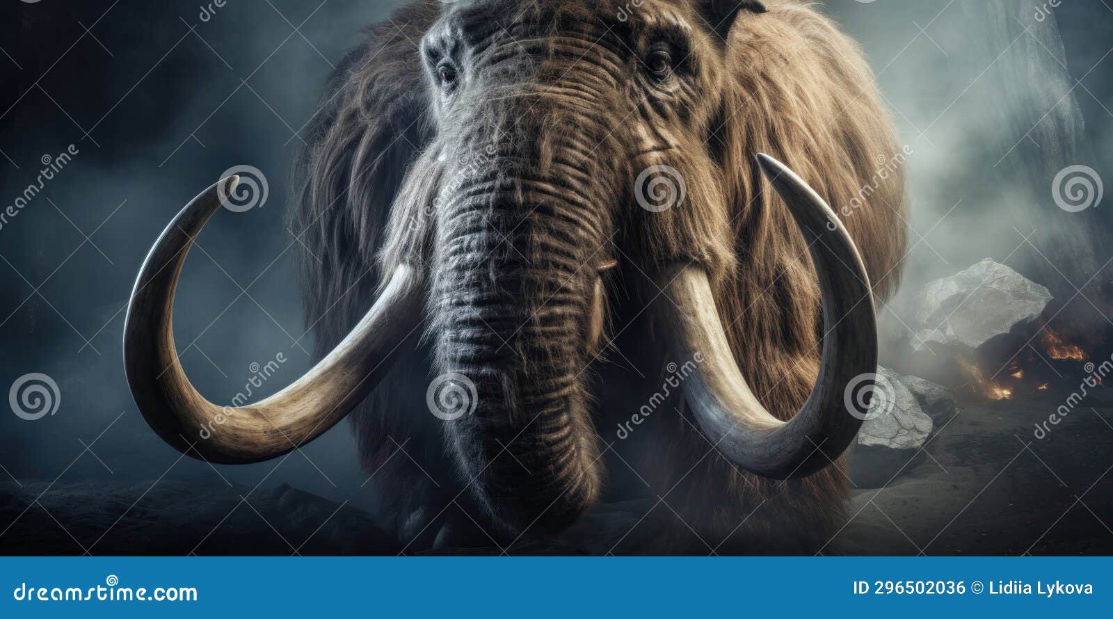 Prehistoric Mammoth Preserved Frozen In A Cube Of Ice, Generated By AI ...